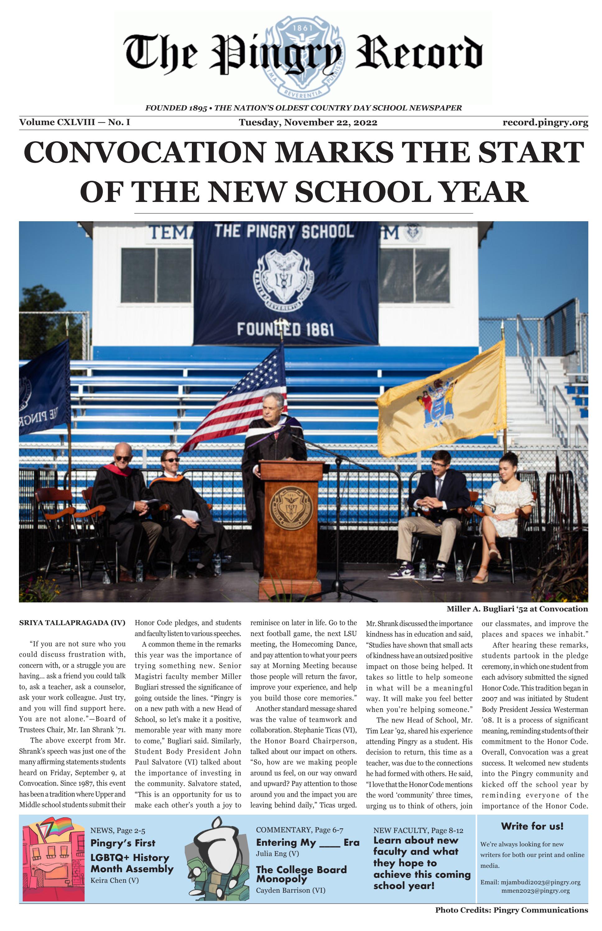 The Pingry Record - November 2022 by The Pingry School - Issuu