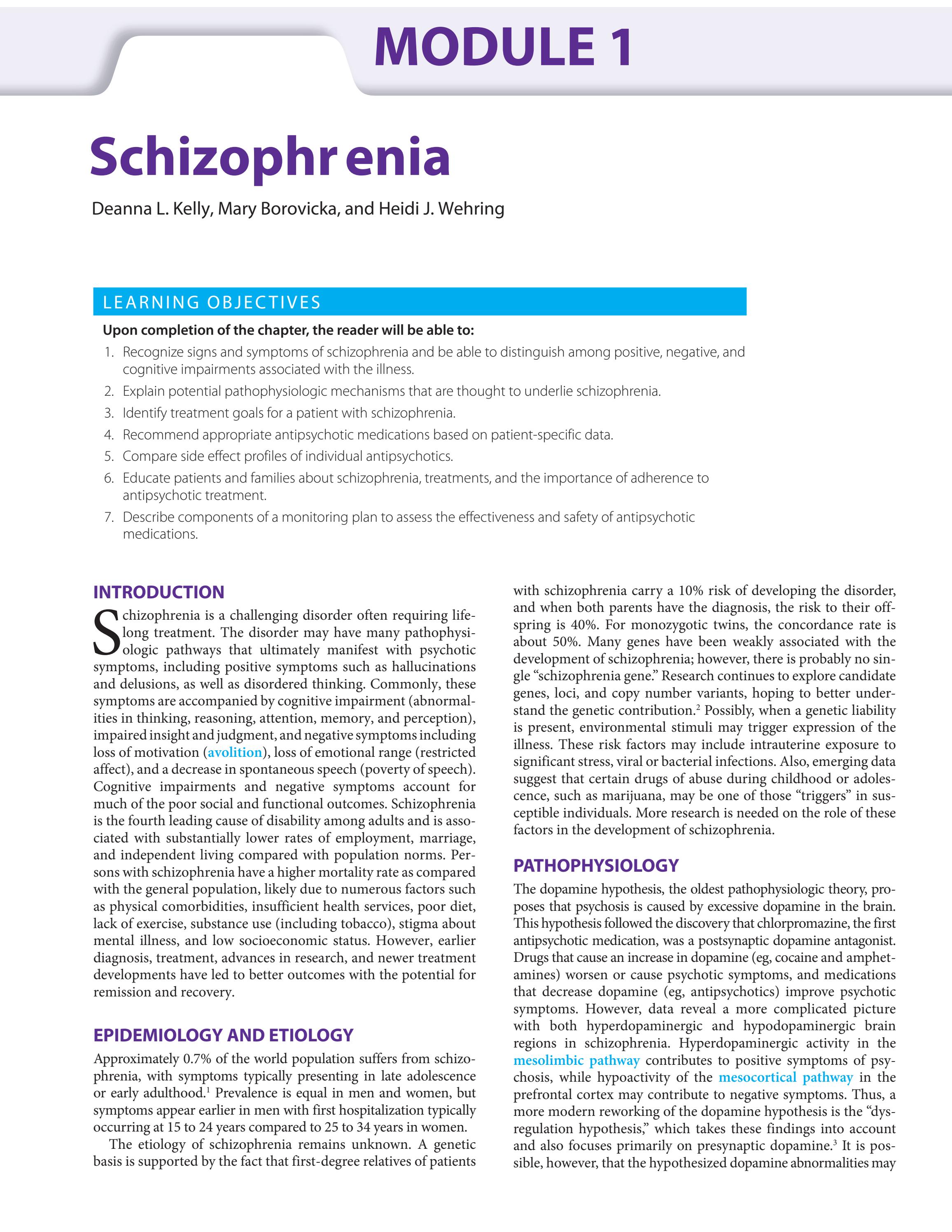 Module 1-Schizophrenia by Arizona Pharmacy Association - Issuu