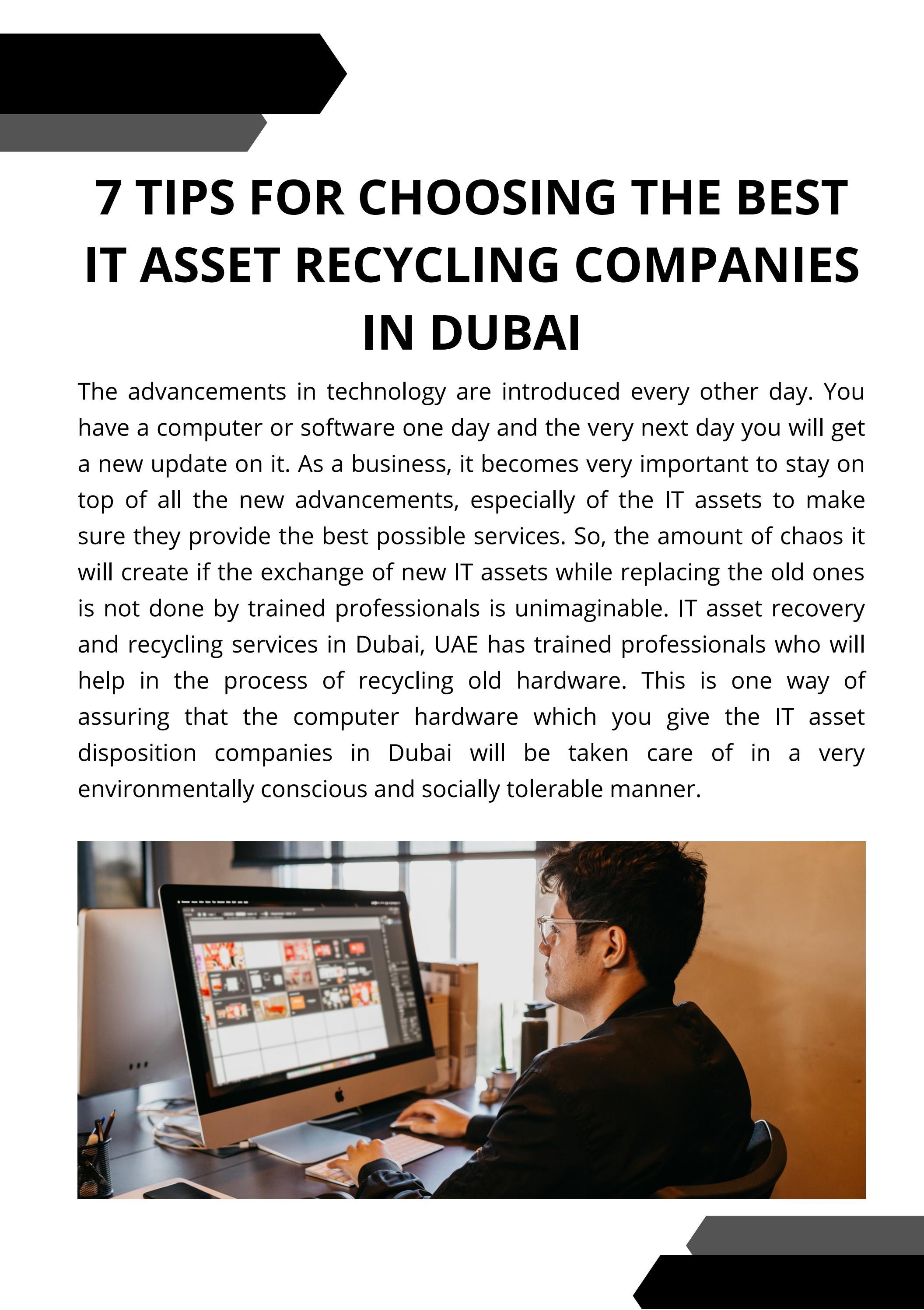 7 Tips For Choosing The Best It Asset Recycling Companies In Dubai by ...