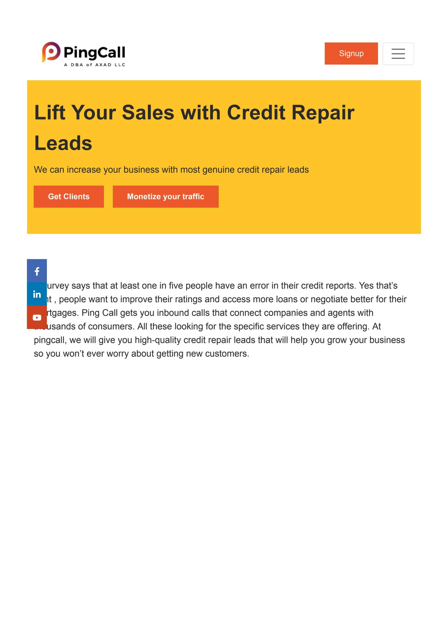 Credit Repair Leads That Convert | Get High Quality Calls by pingcall ...