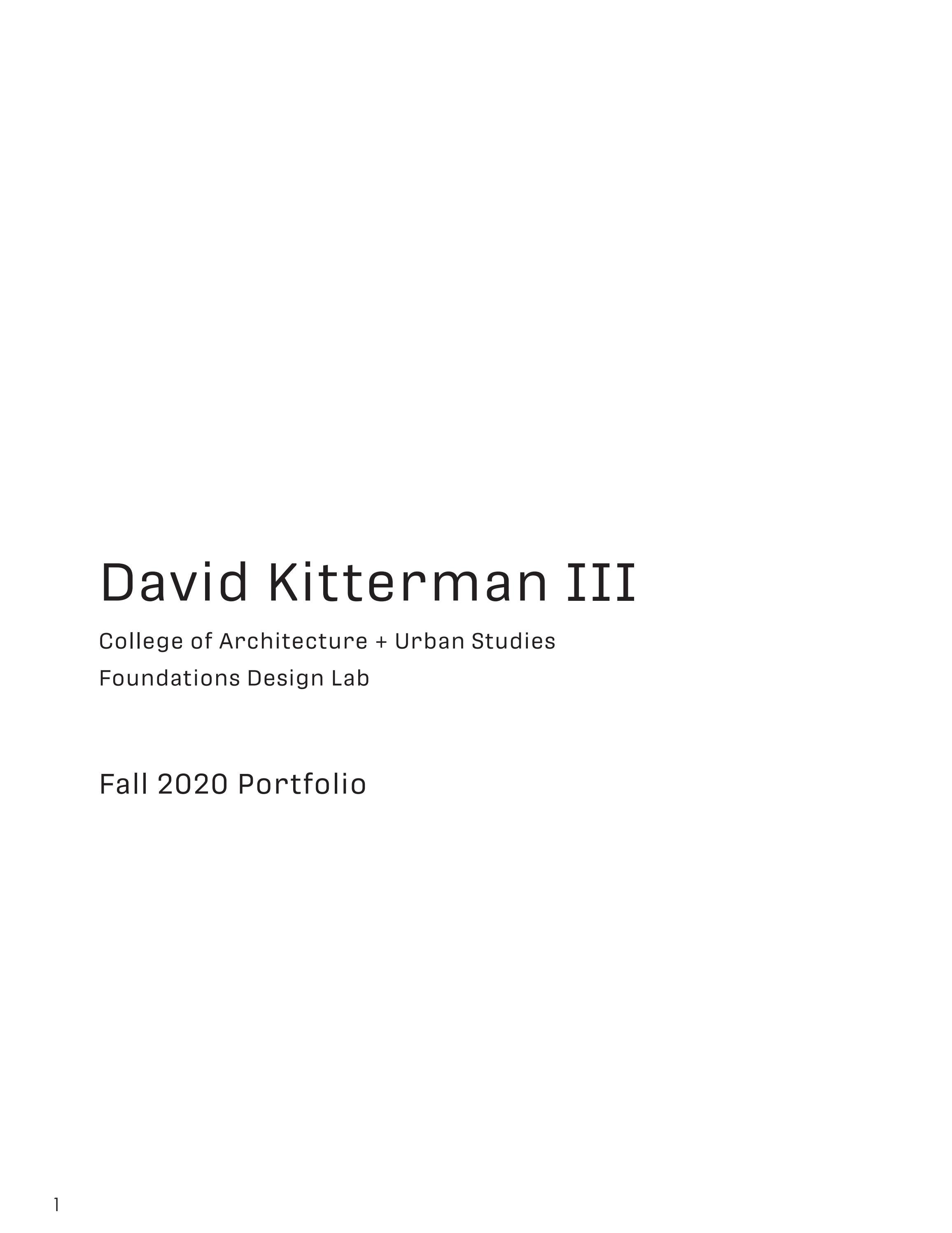 First Year Portfolio by David Kitterman - Issuu