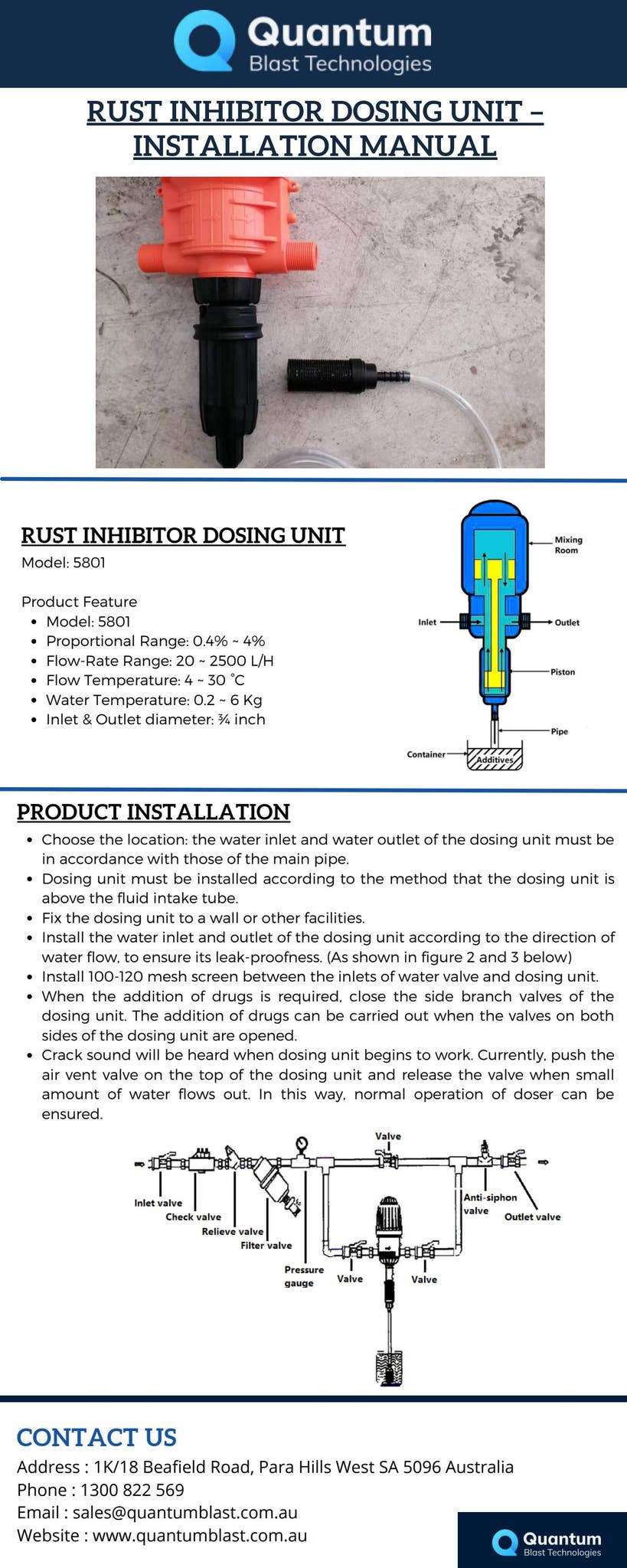 Rust Inhibitor Dosing Unit – Installation Manual by quantumblastaus - Issuu
