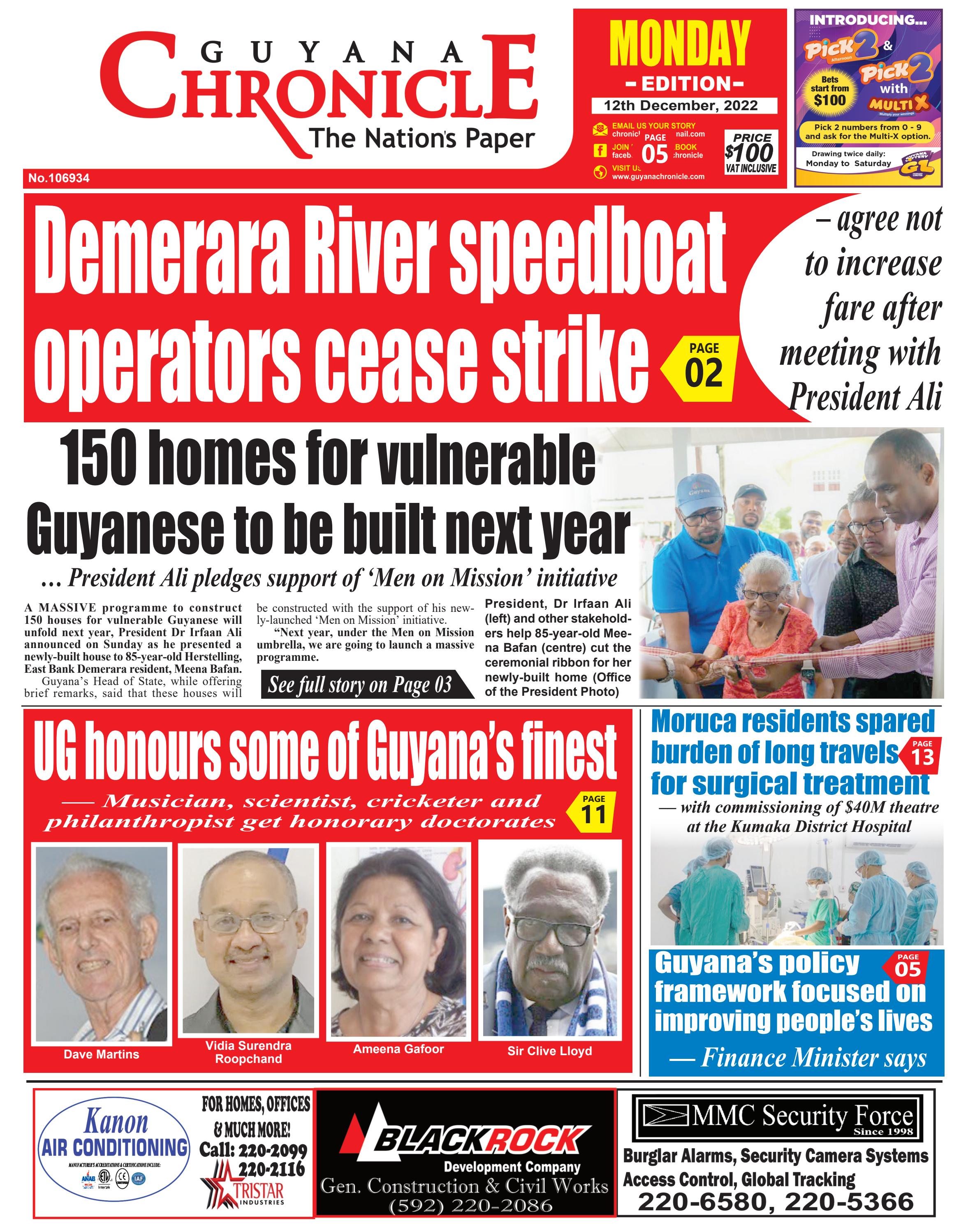 Guyana Chronicle E-Paper 12-12-2022 by Guyana Chronicle - Issuu