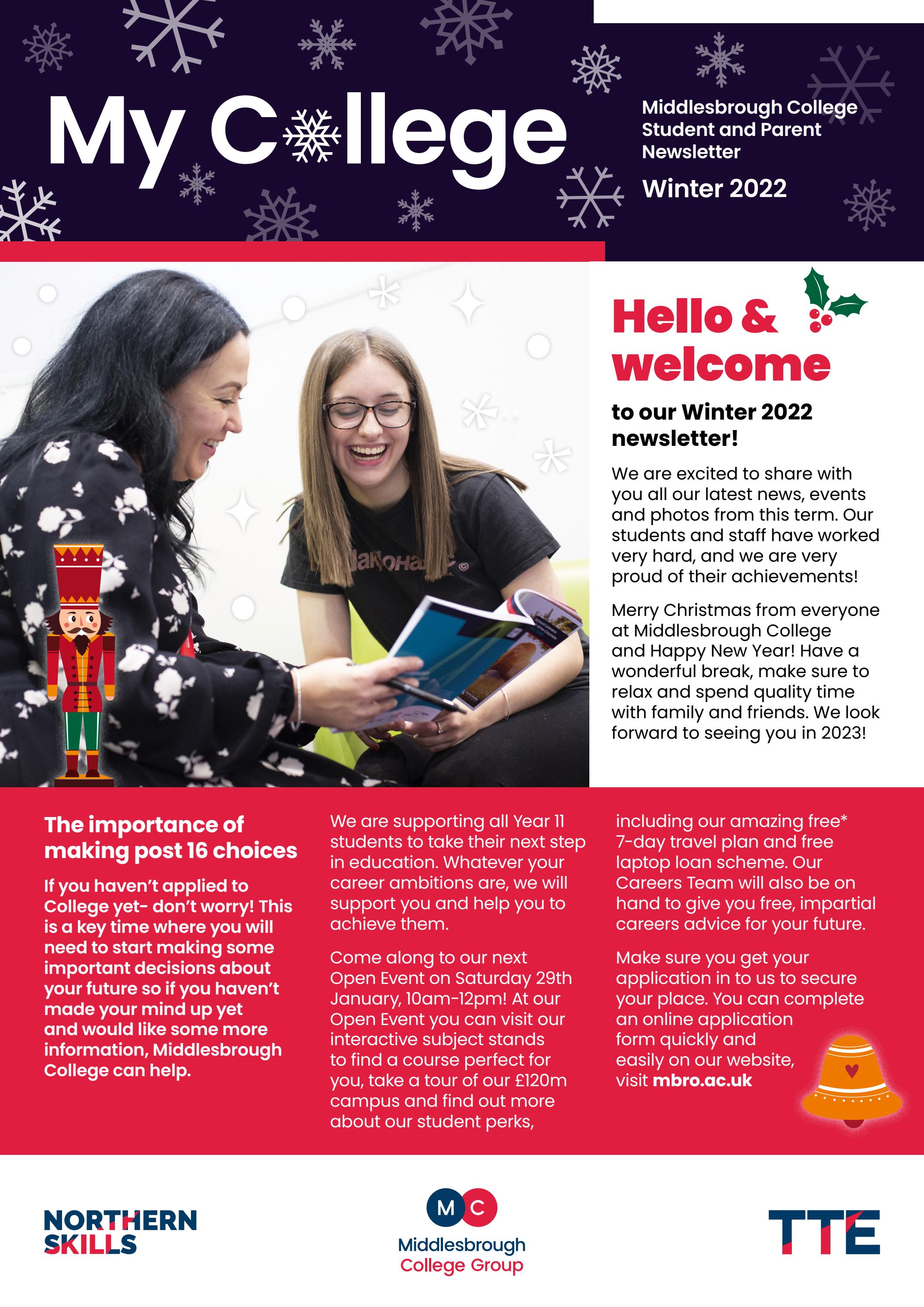 My College Newsletter – Winter 2022 by Middlesbrough College - Issuu