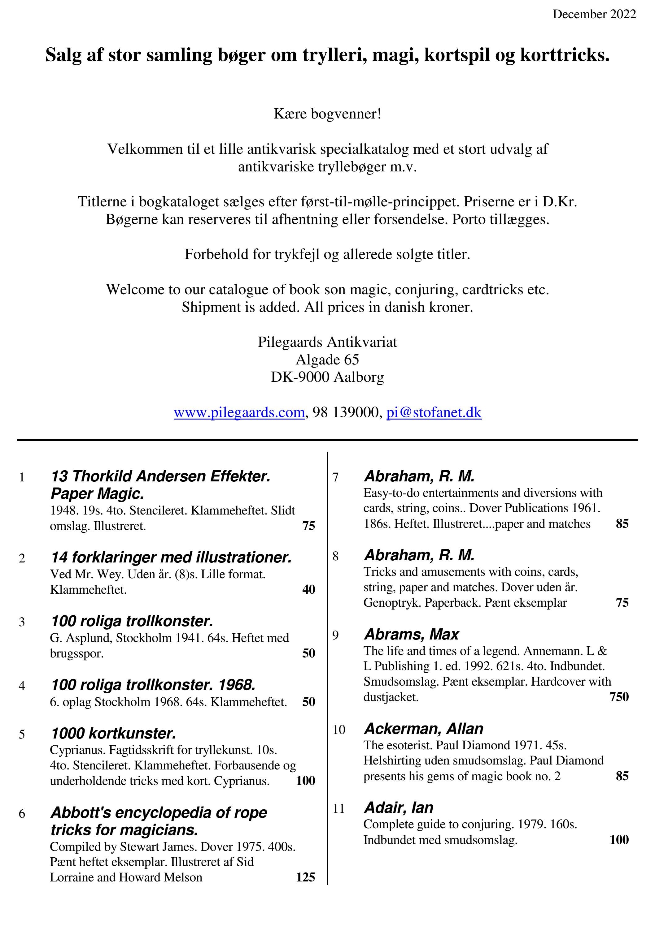 Bøger om trylleri, magi, korttricks og kortspil. Books about conjuring ...