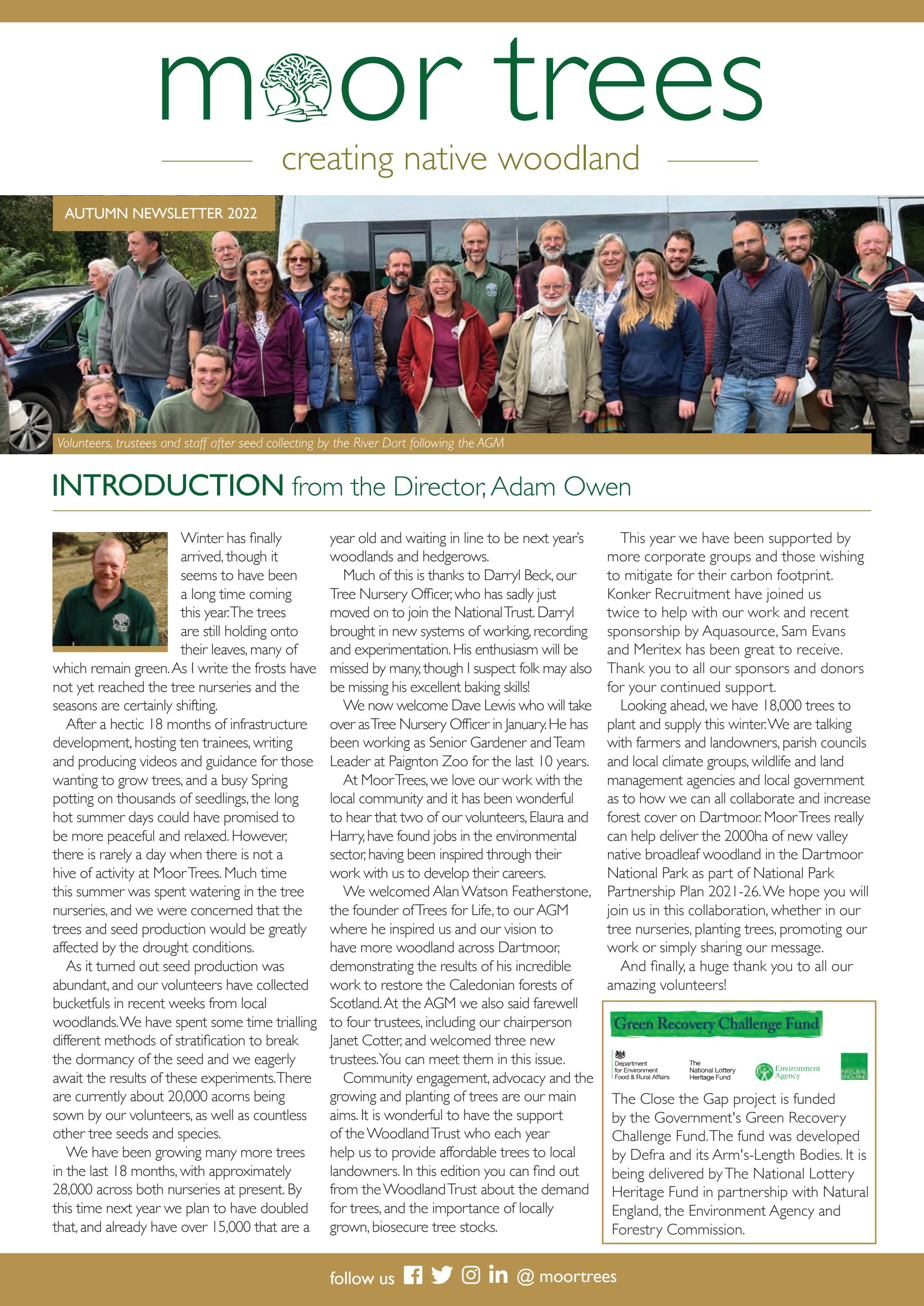 Moor Trees Newsletter - Autumn 2022 by Moor Trees - Office - Issuu