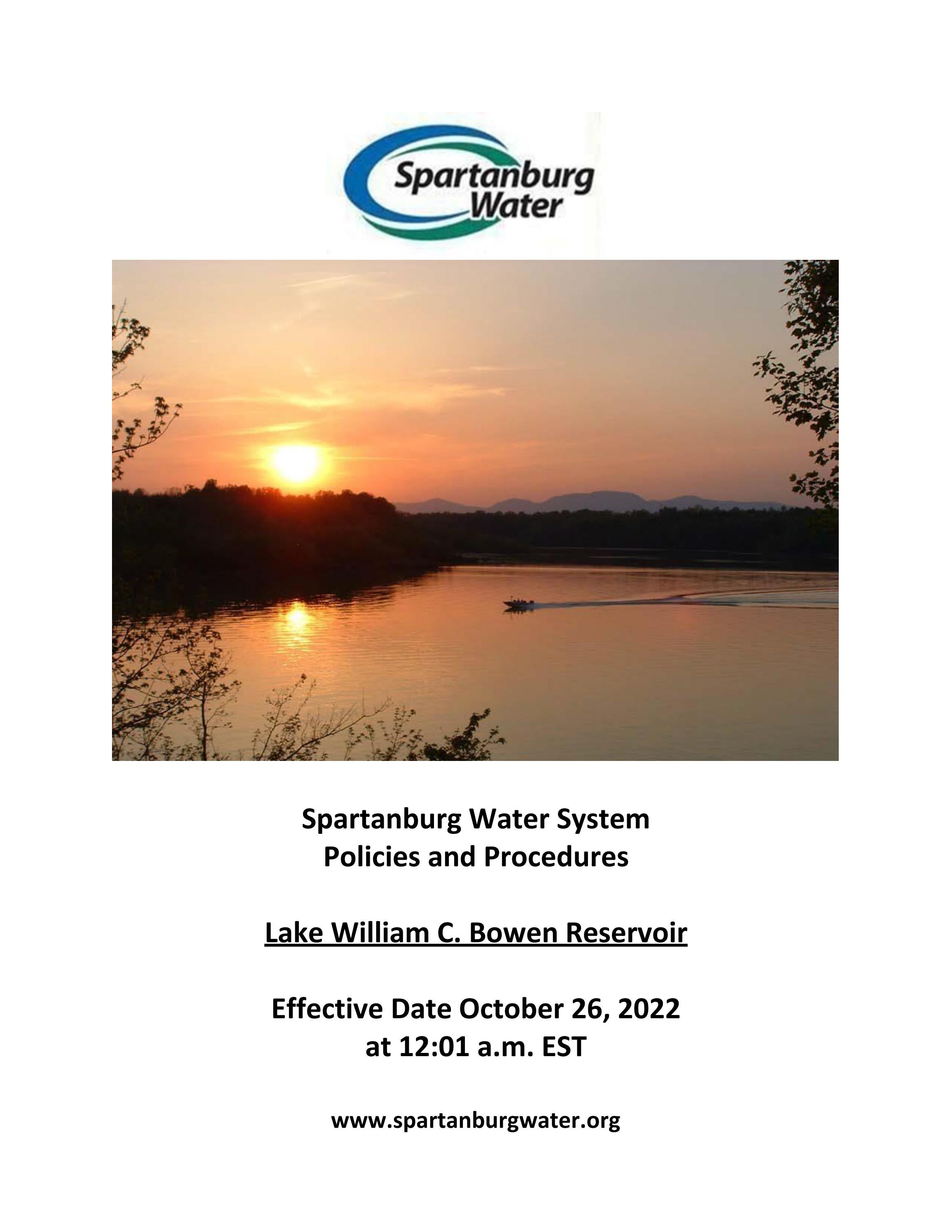 SWS Policies & Procedures for Lake William C. Bowen Reservoir - 2022 by ...