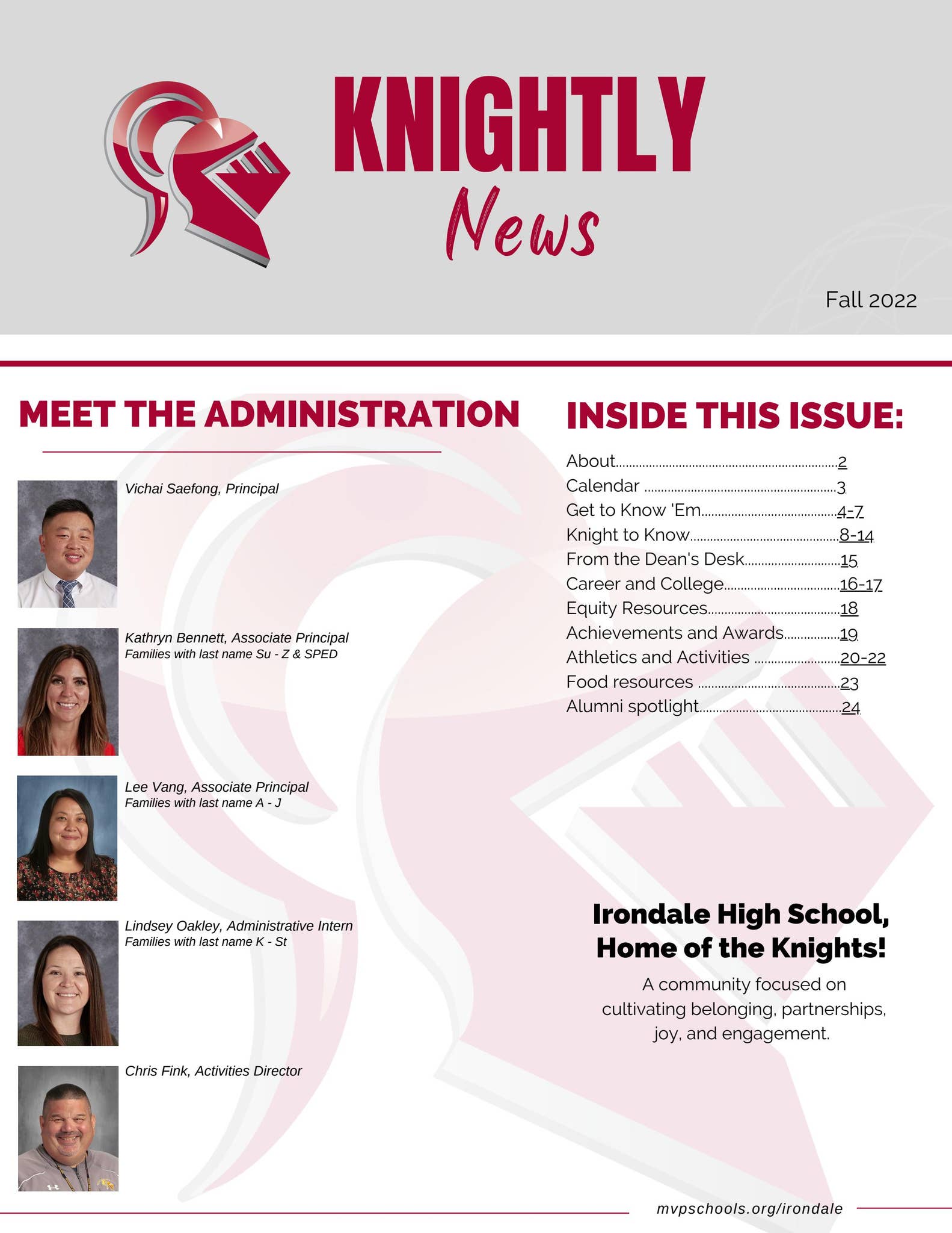 Knightly News, Fall/Winter 2022 by Mounds View Public Schools - Issuu