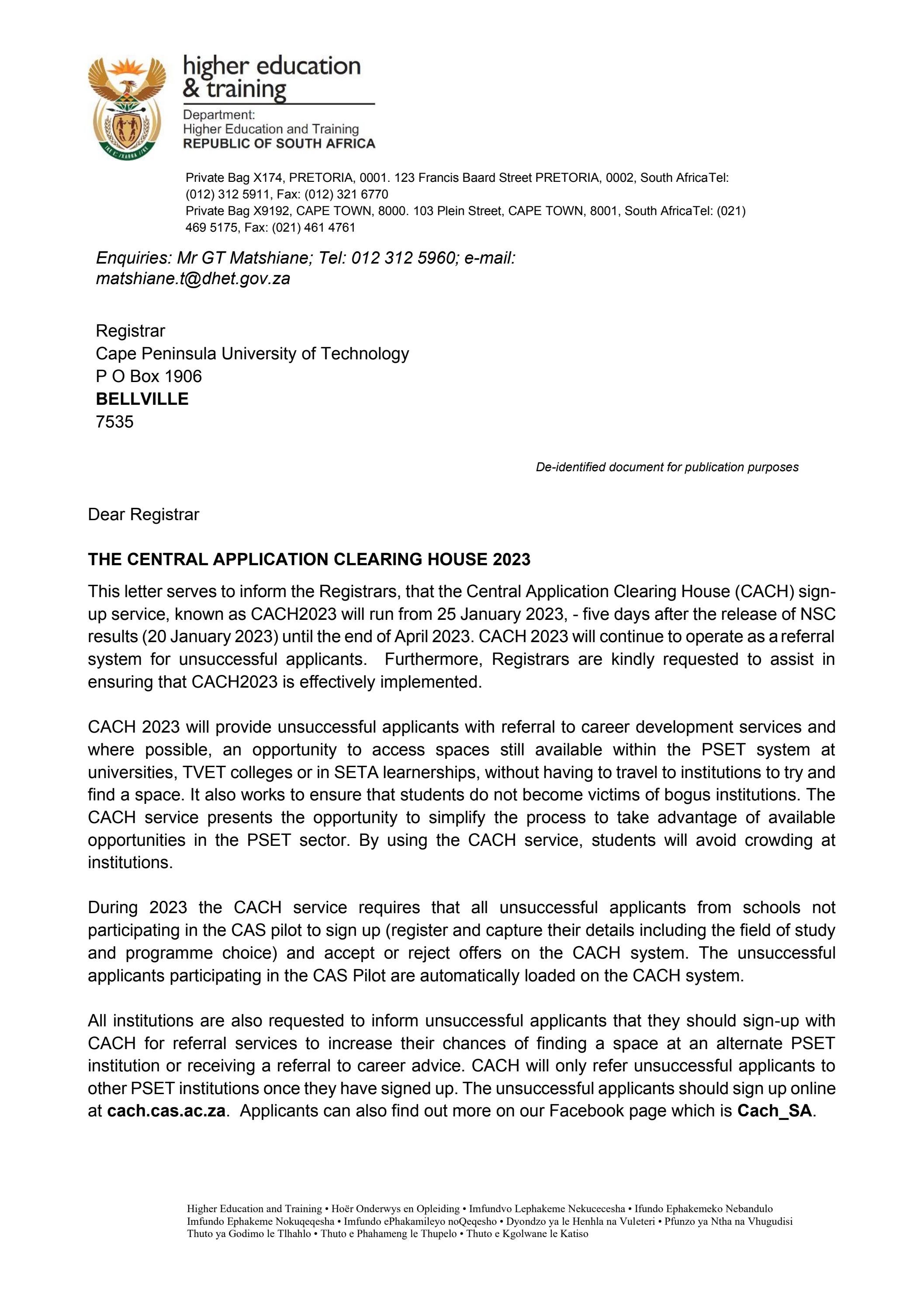 2023 CACH DHET Circular by Cape Peninsula University of Technology - Issuu