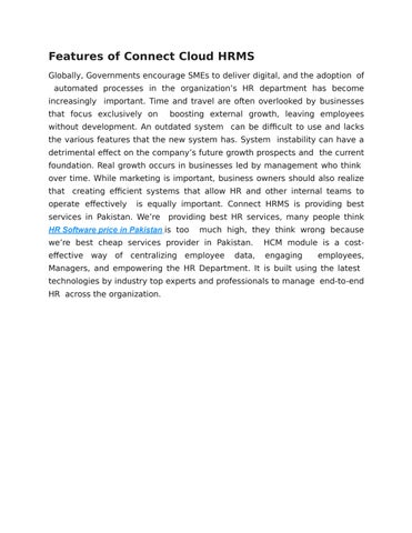 Features of Connect Cloud HRMS by Connect Hrms - Issuu