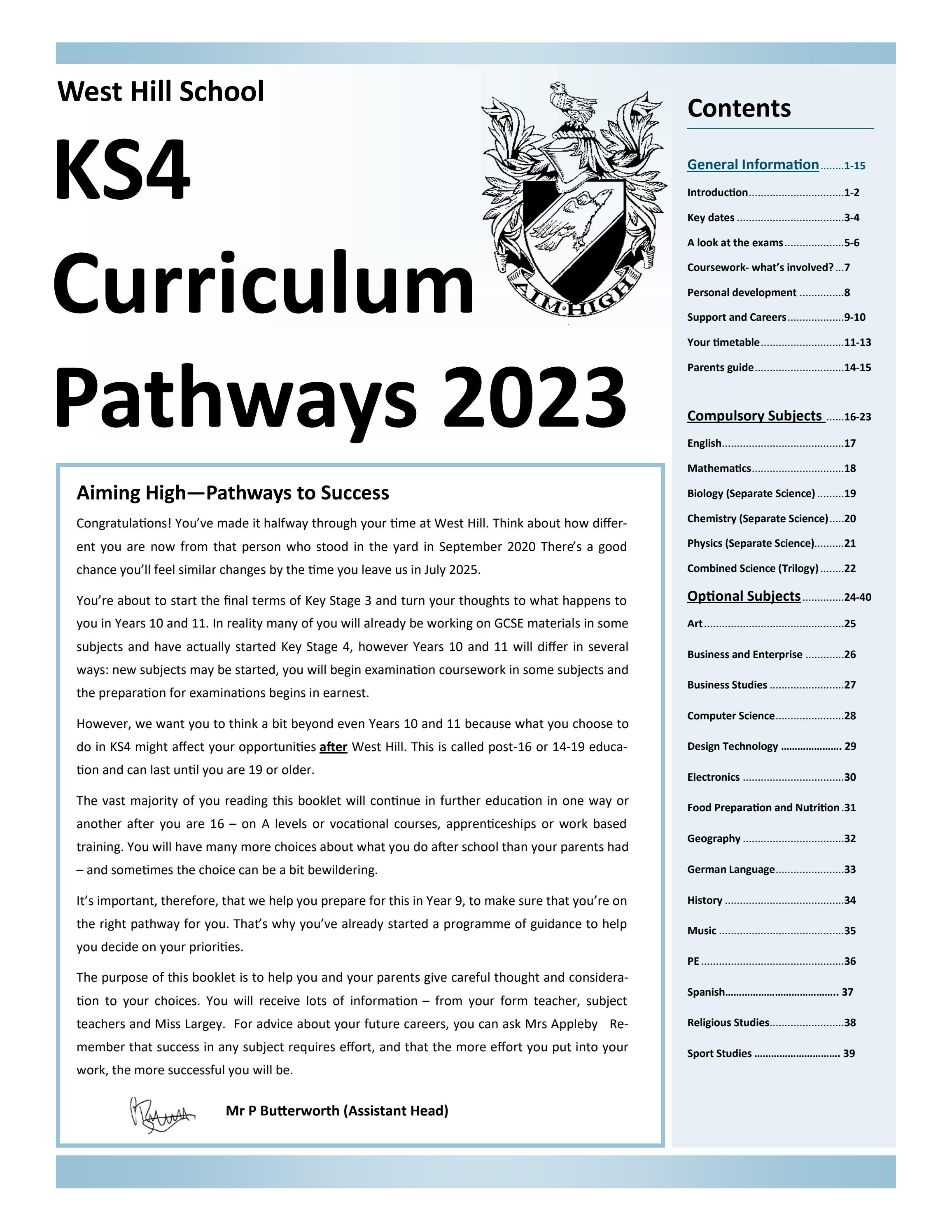 KS4 Curriculum Pathways 2023 by Schudio - Issuu
