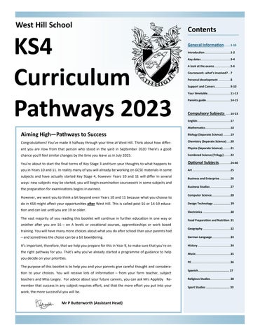 KS4 Curriculum Pathways 2023 by Schudio - Issuu