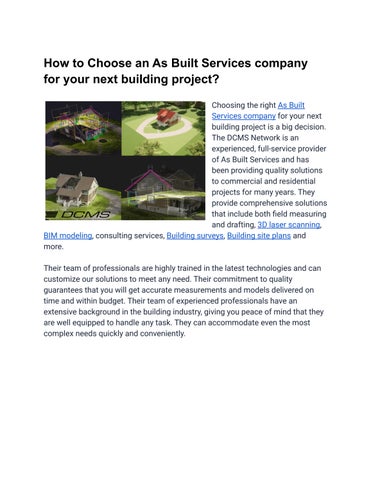 How to Choose an As Built Services company for your next building ...