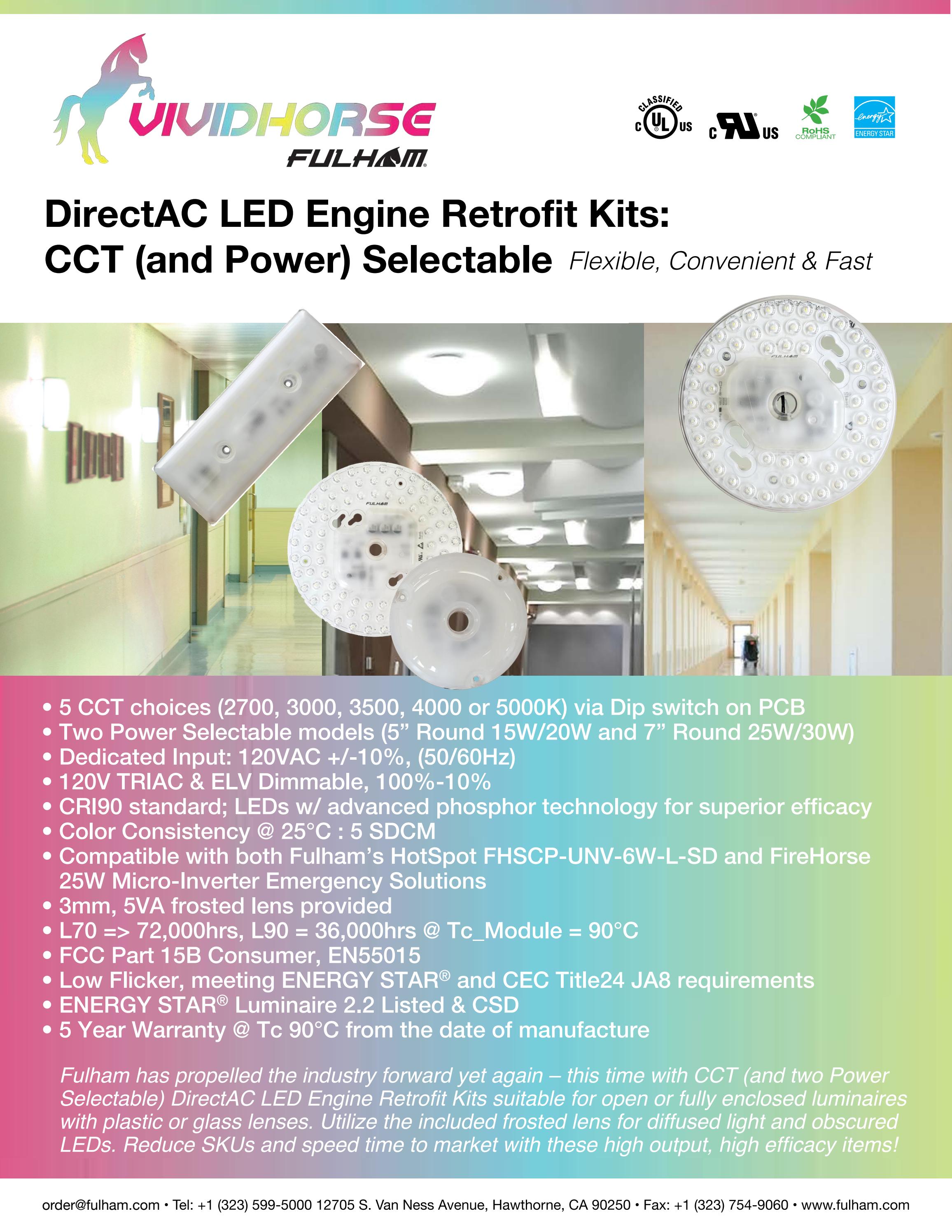 VividHorse Dedicated 120V CCT (and Power) Selectable DirectAC LED Light ...