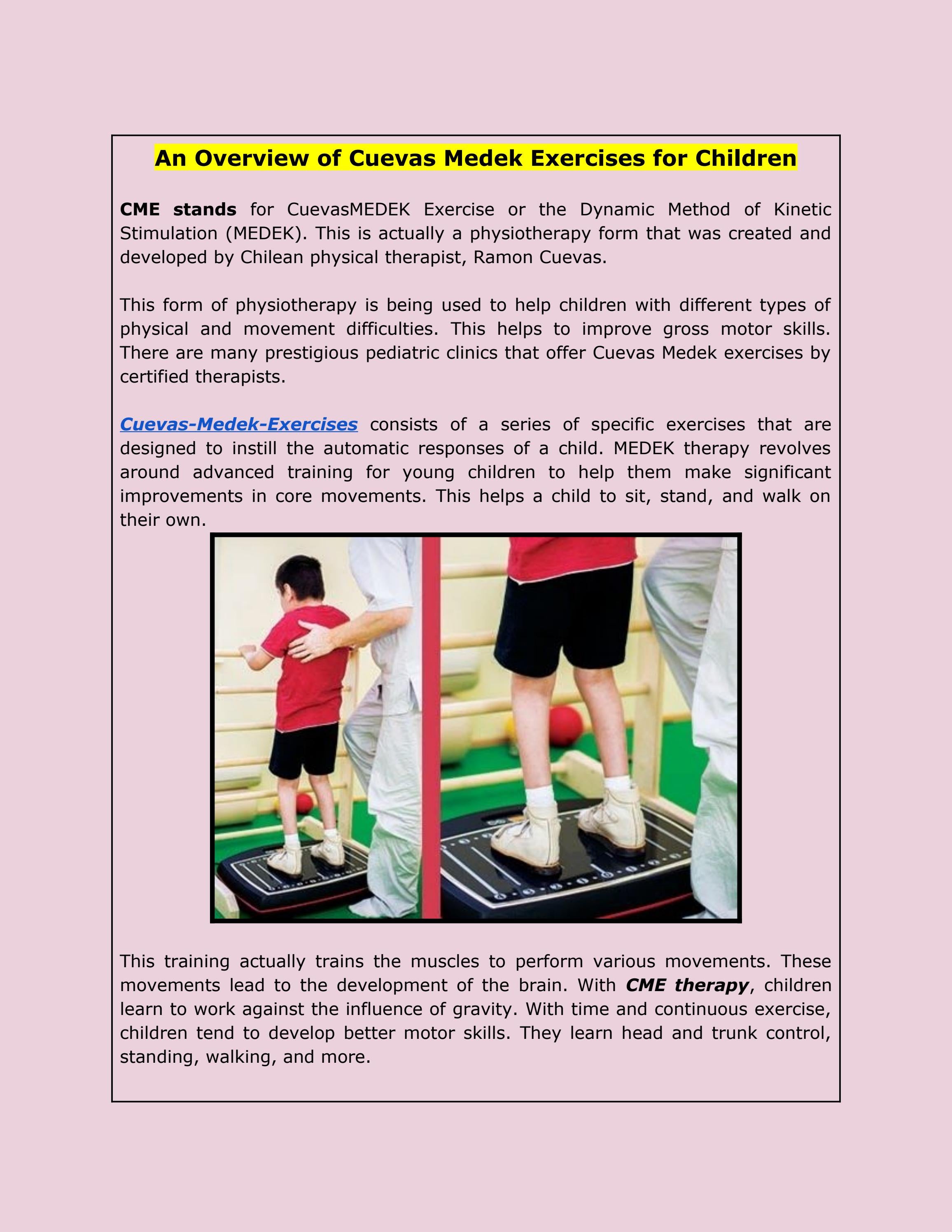 An Overview of Cuevas Medek Exercises for Children by Rehan Naser - Issuu