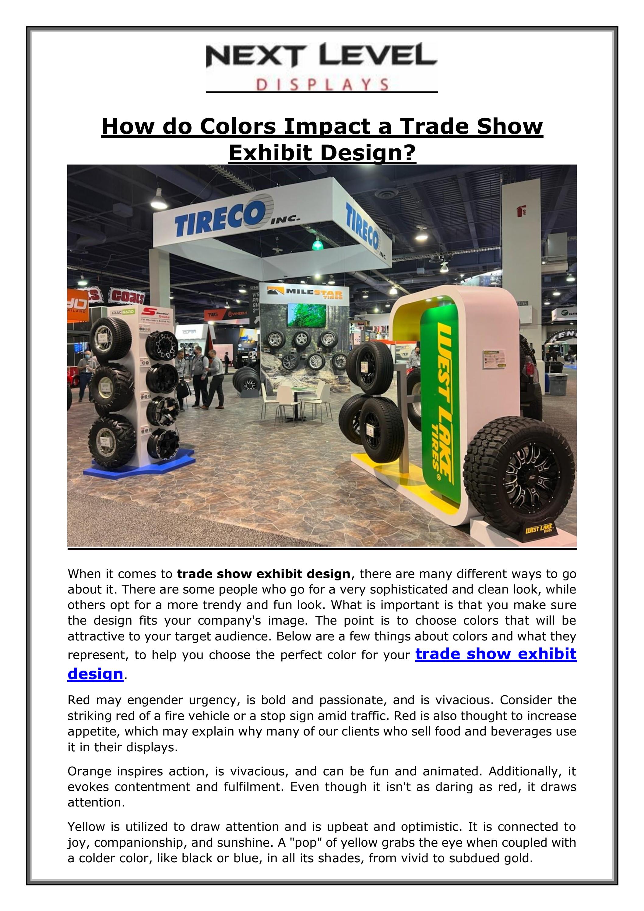 How do Colors Impact a Trade Show Exhibit Design? by nldisplays - Issuu