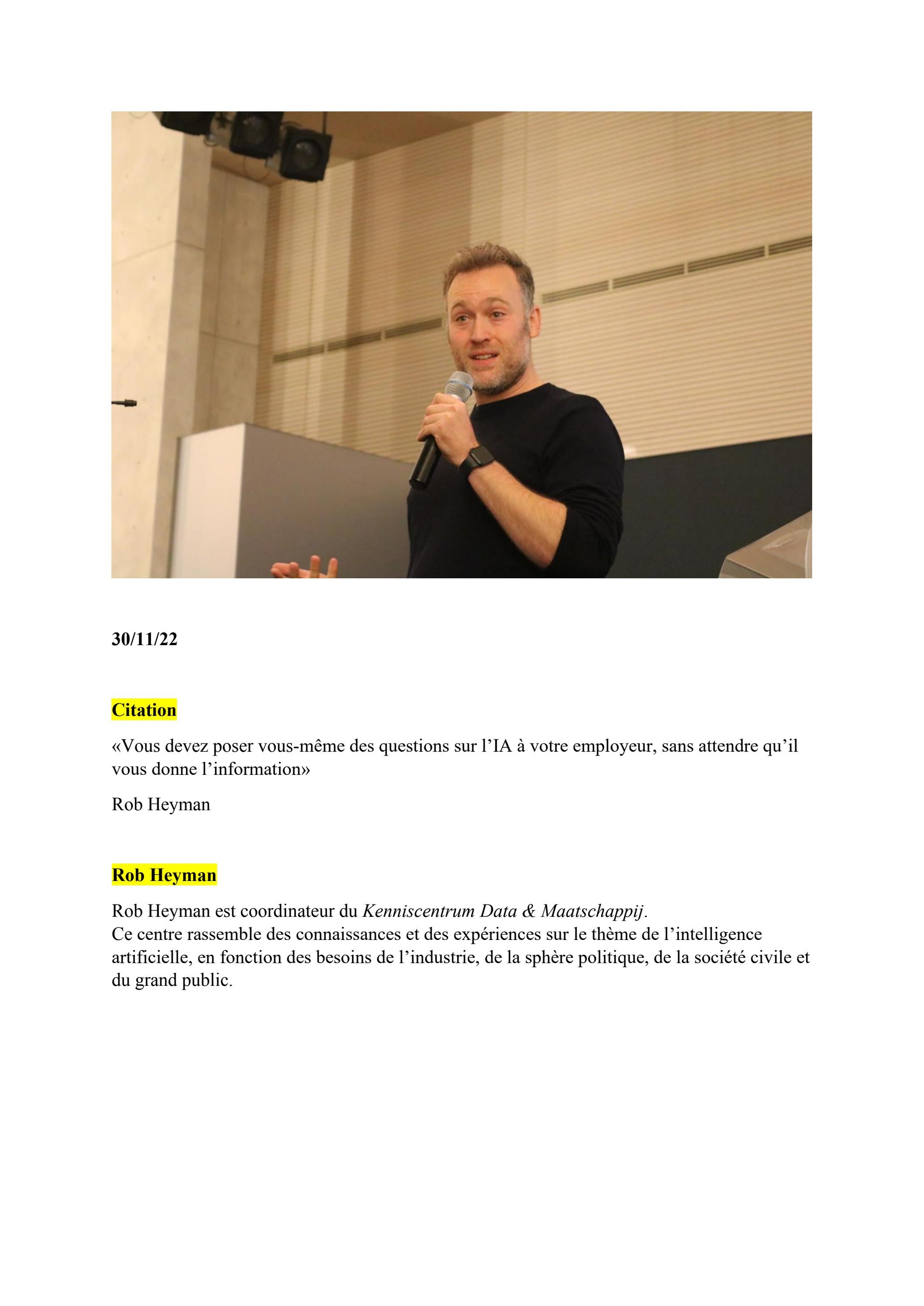L'Intelligence artificielle - Interview Rob Heyman by ACVCSC - Issuu