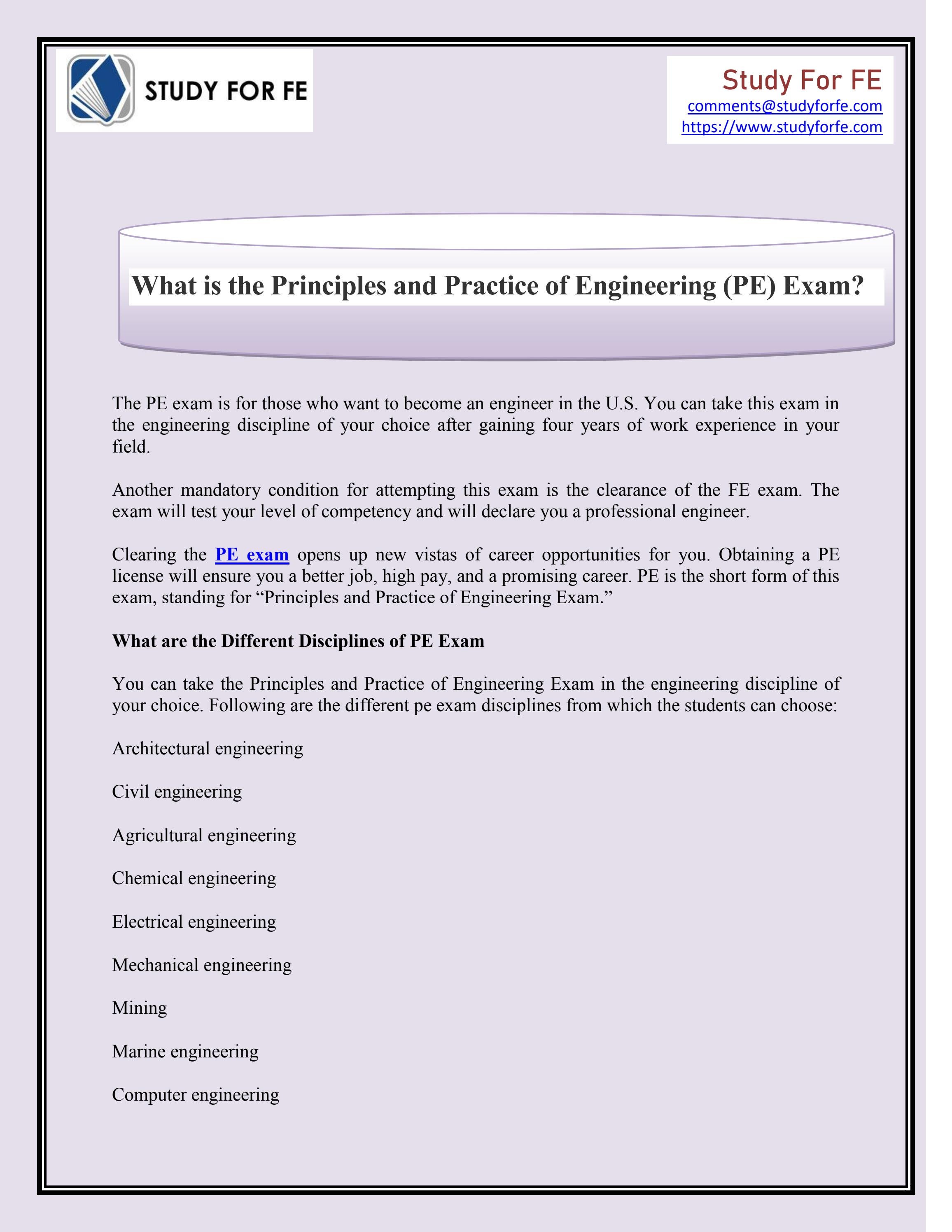 What is the Principles and Practice of Engineering (PE) Exam by Wasim ...