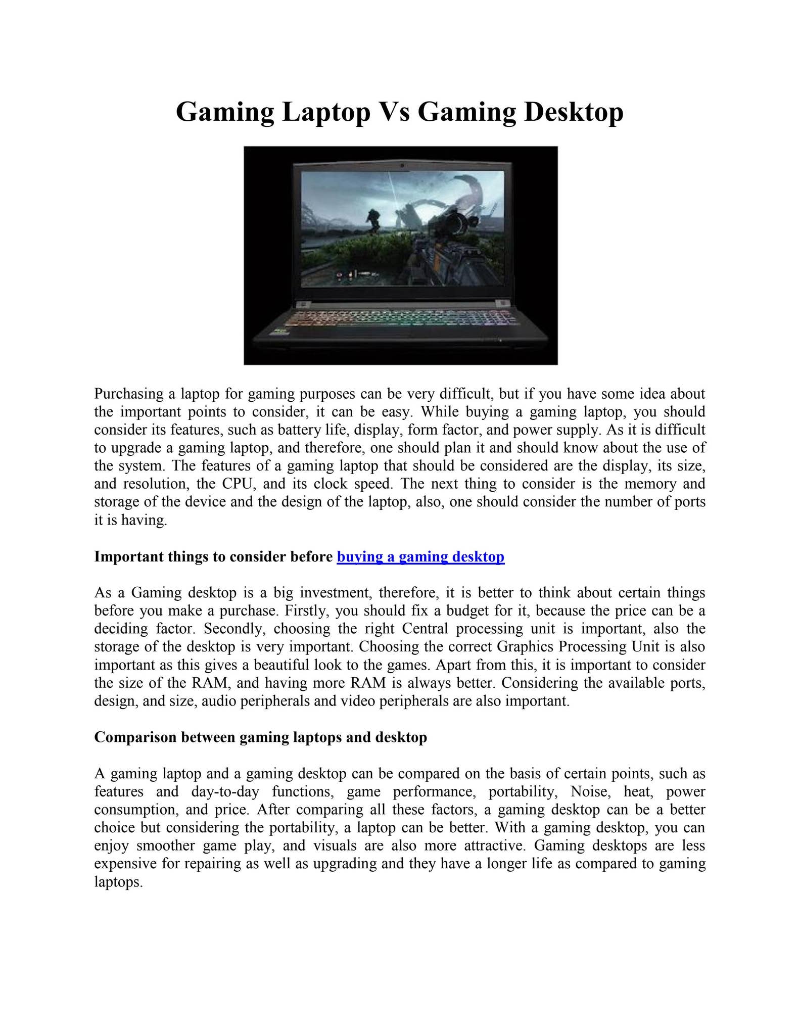 Gaming Laptop Vs Gaming Desktop by JackWilliams97 - Issuu