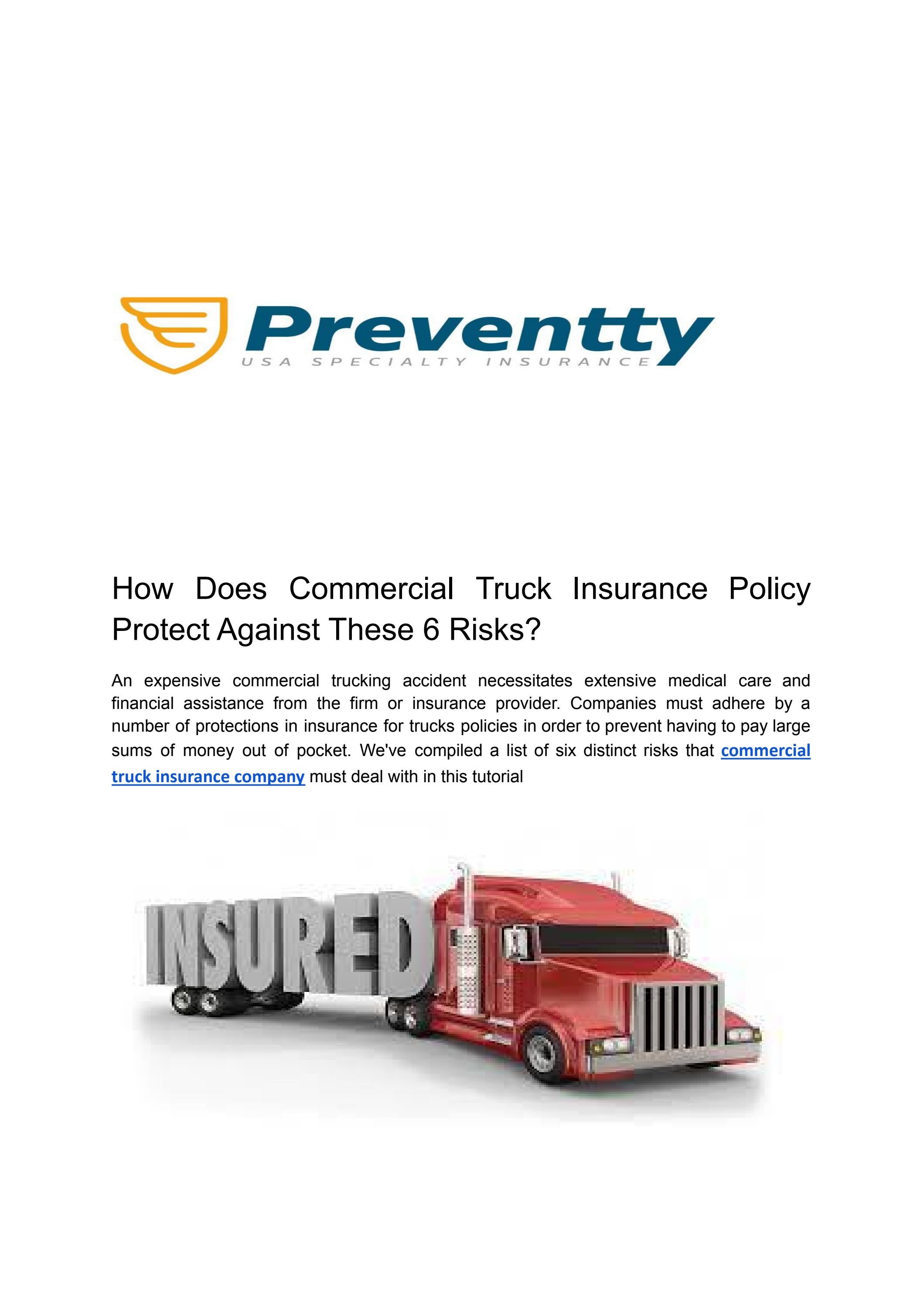 How Does Commercial Truck Insurance Policy Protect Against These 6 ...