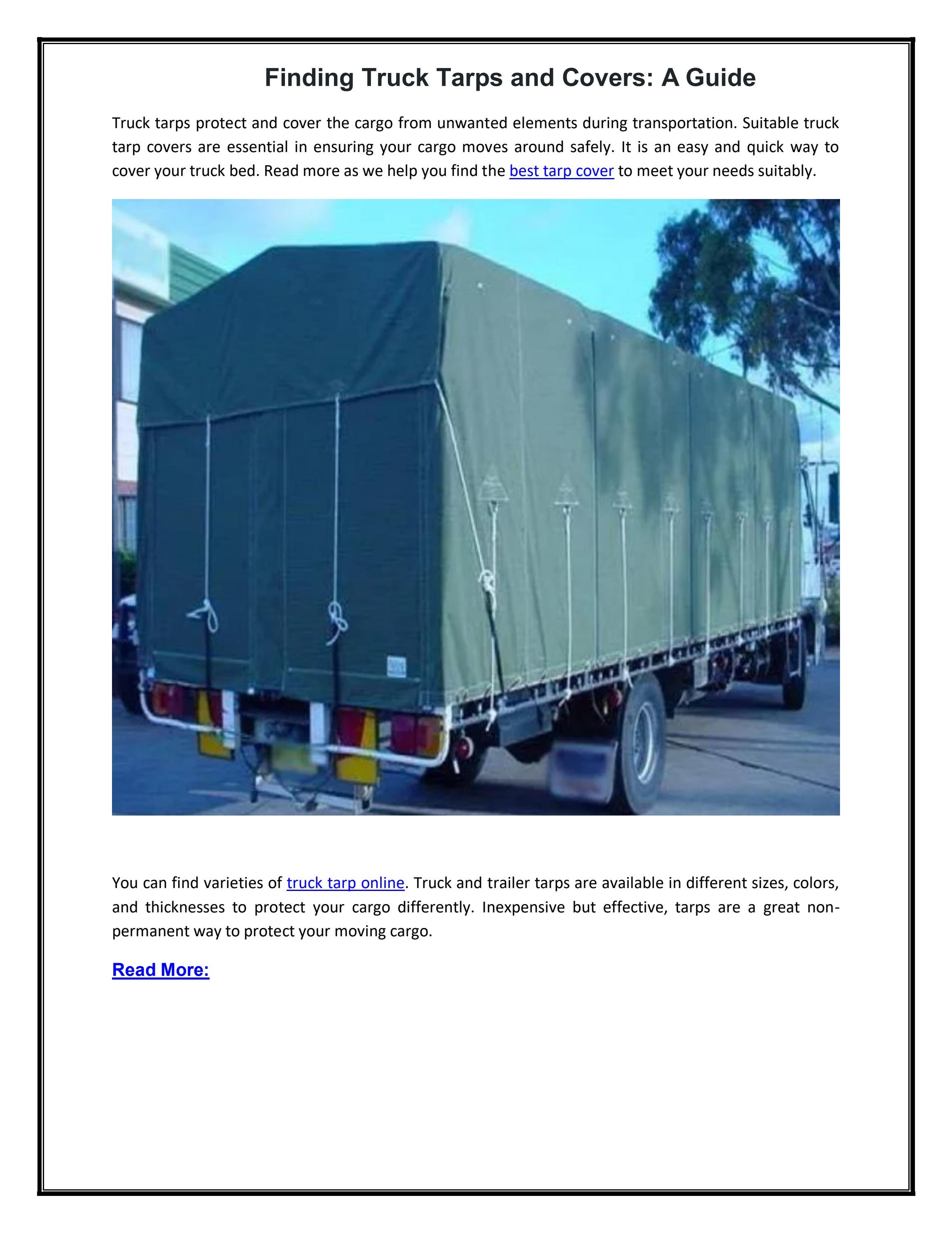 Finding Truck Tarps and Covers A Guide by Dominic Ferrar - Issuu