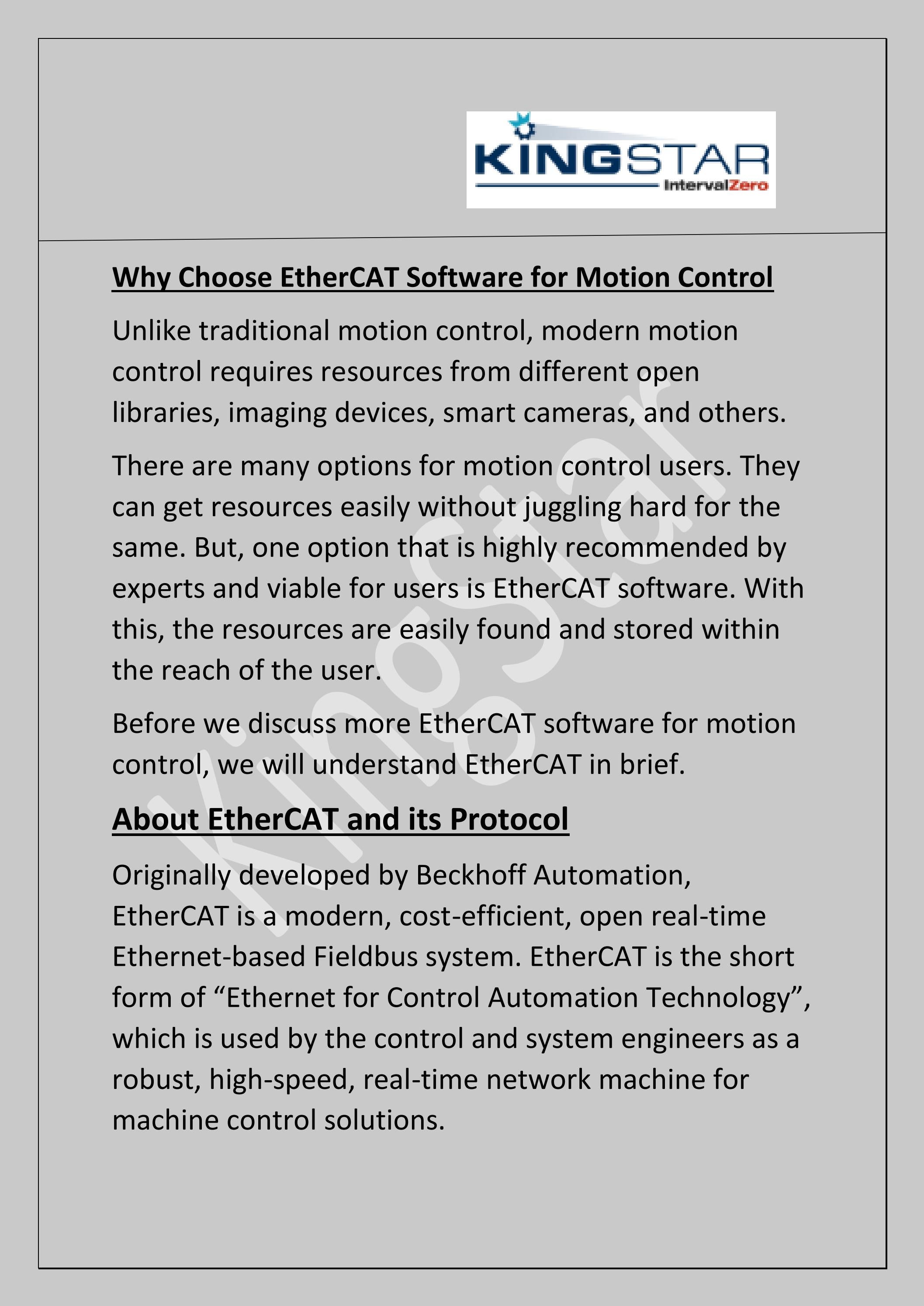 Why Choose EtherCAT Software for Motion Control by Kingstar - Issuu