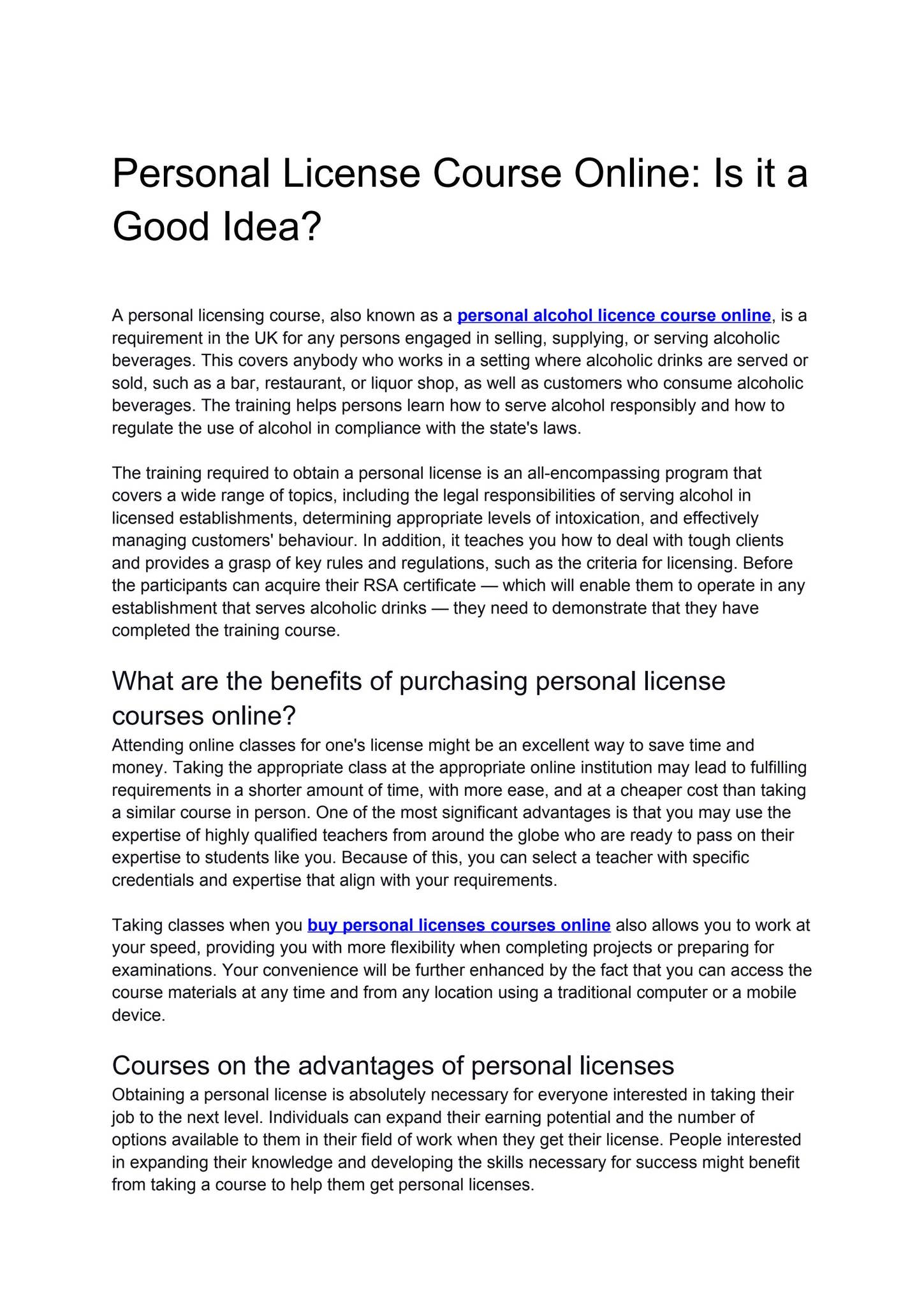 Personal License Course Online: Is it a Good Idea? by Licensing ...