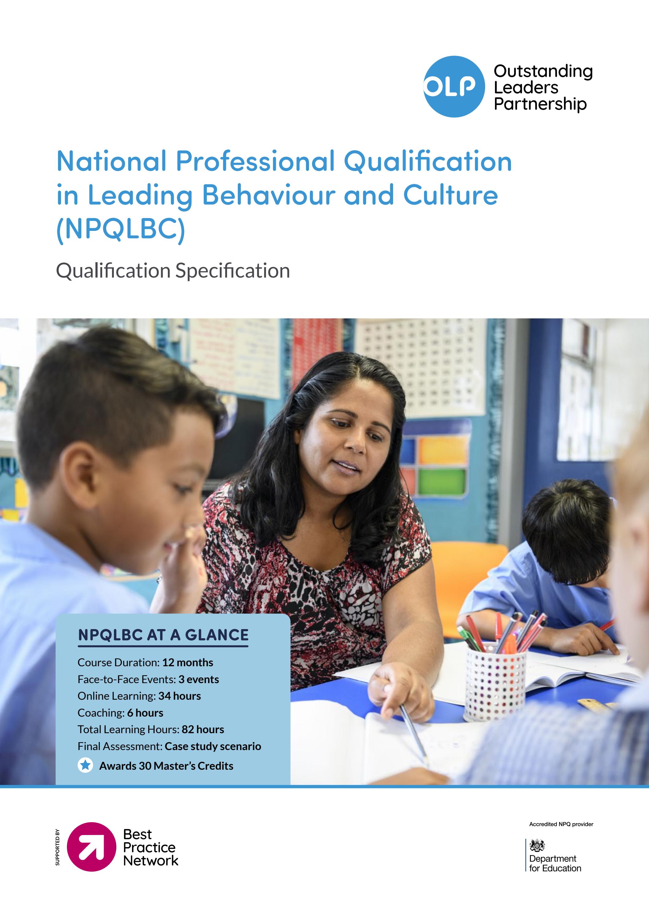 NPQLBC - National Professional Qualification for Leading Behaviour and ...