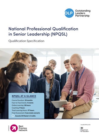 NPQSL - National Professional Qualification in Senior Leadership by ...