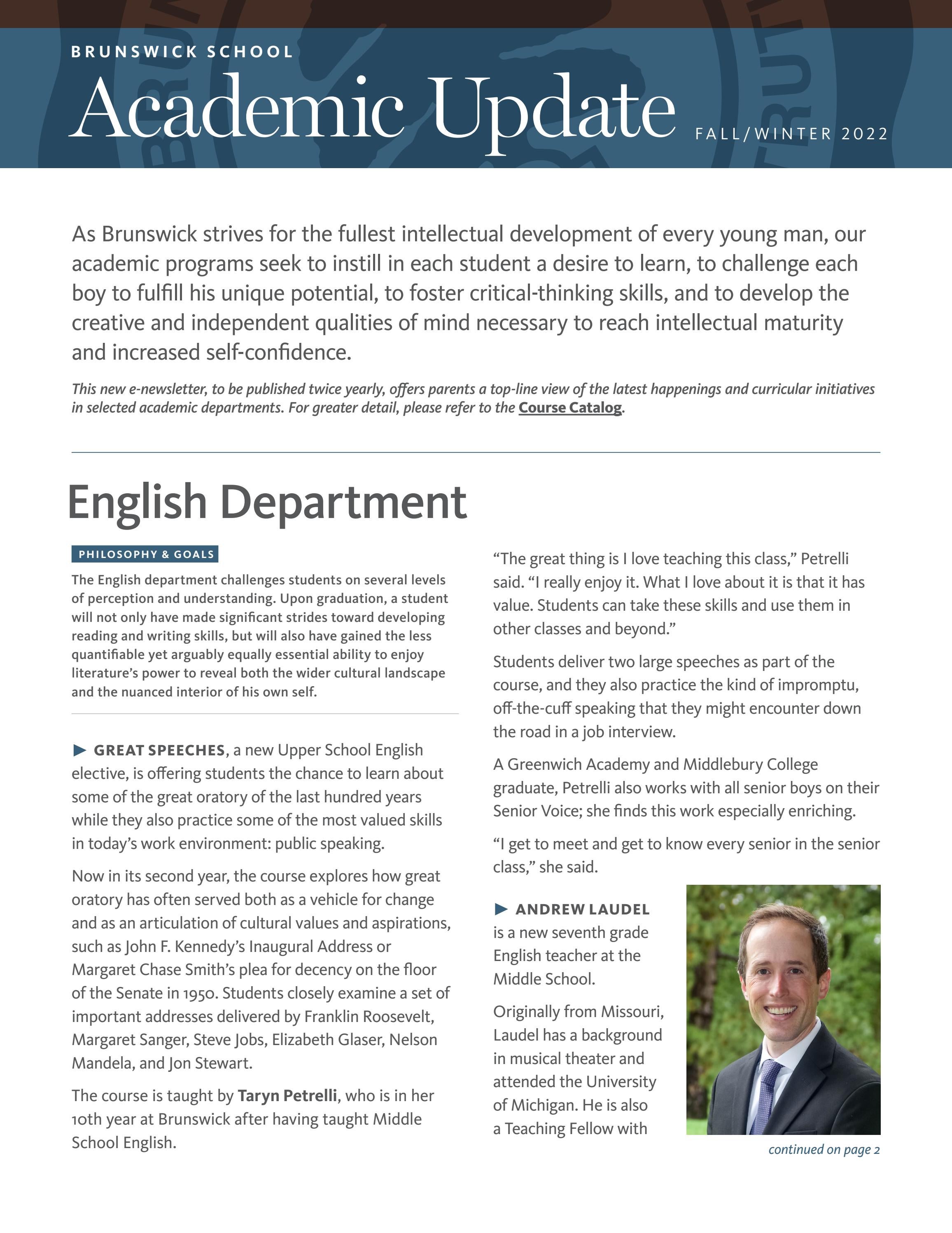 Academic Update, Fall/Winter 2022 by Brunswick School - Issuu