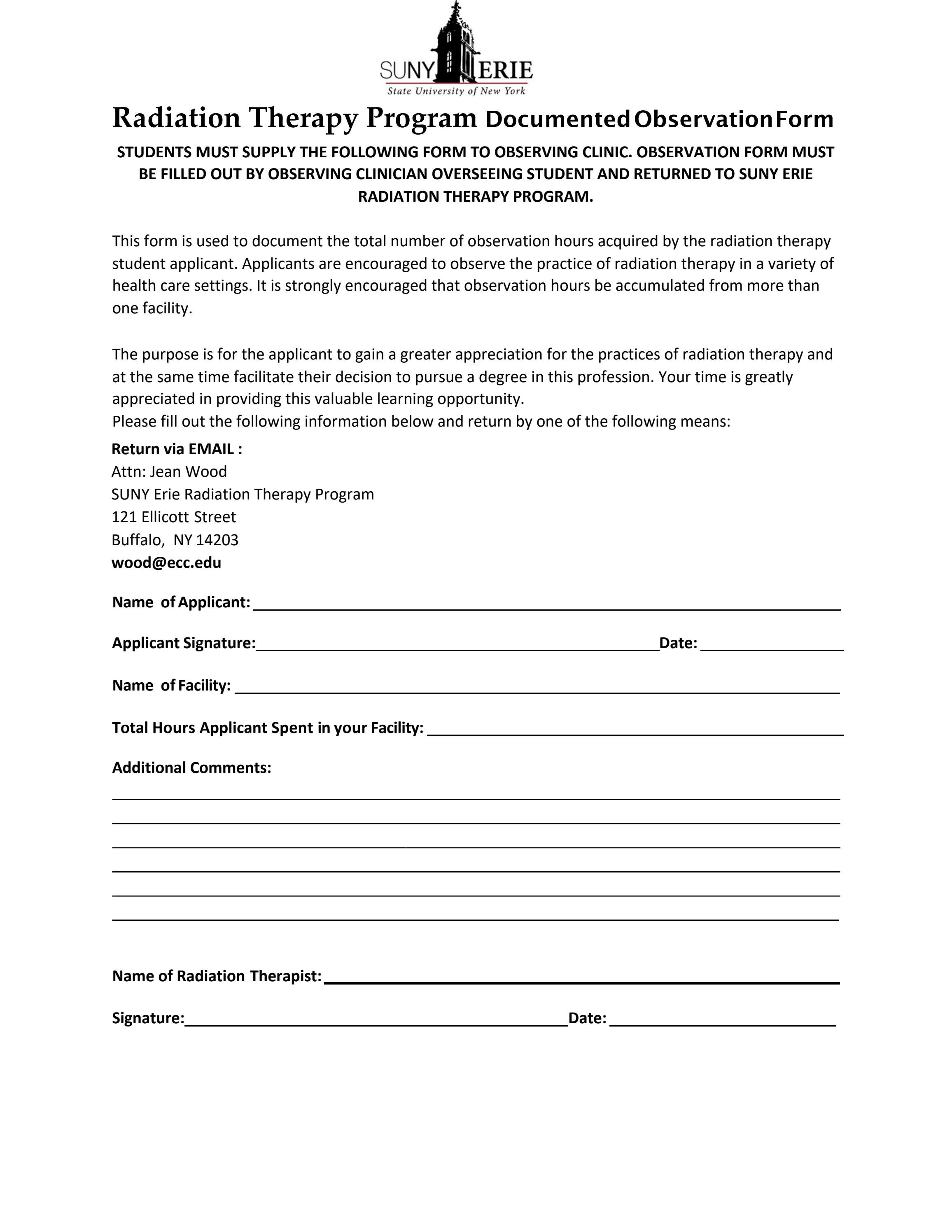 Radiation Therapy Program Documented Observation Form by SUNY Erie - Issuu