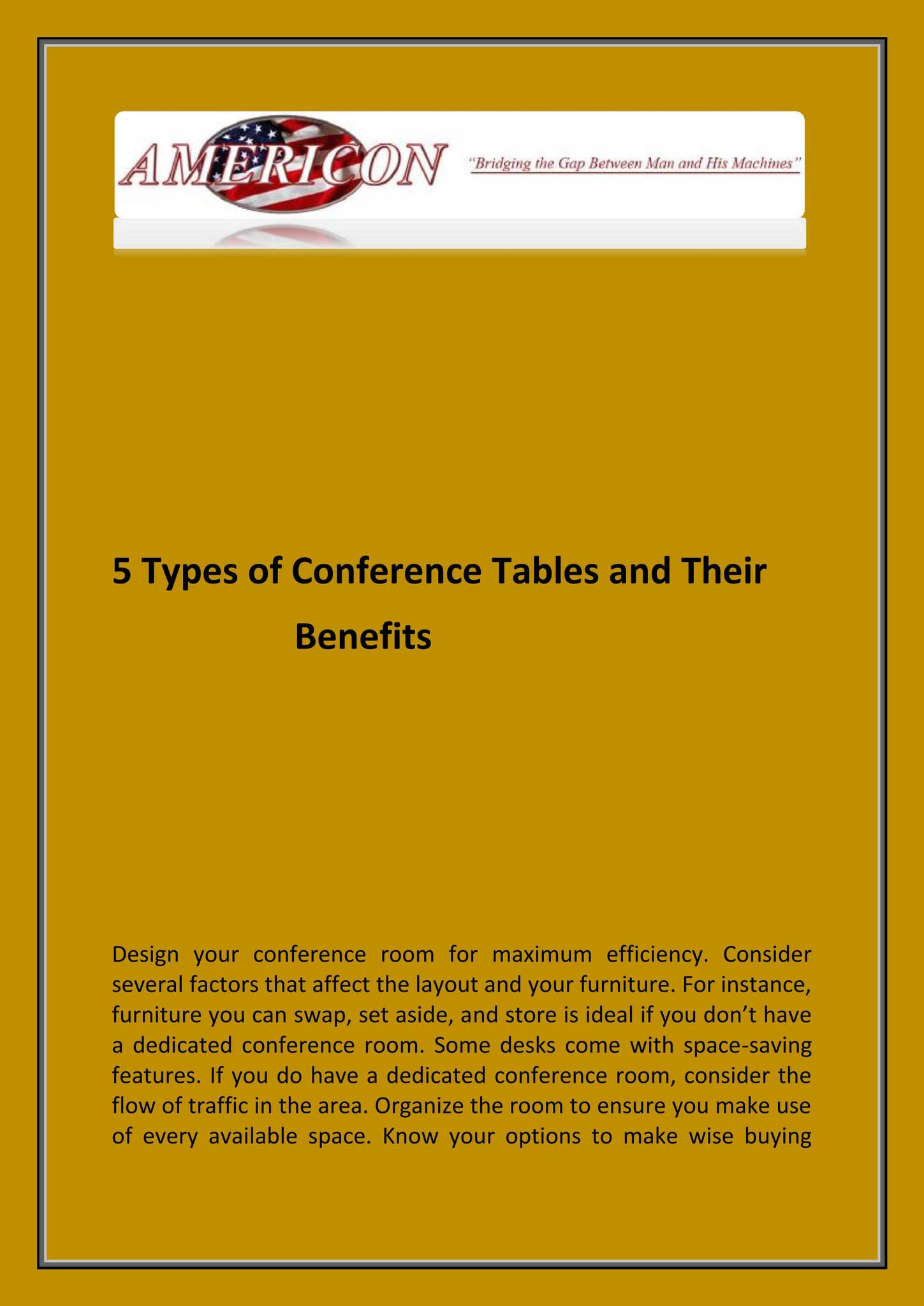 5 Types of Conference Tables and Their Benefits by chadvickwilliam - Issuu