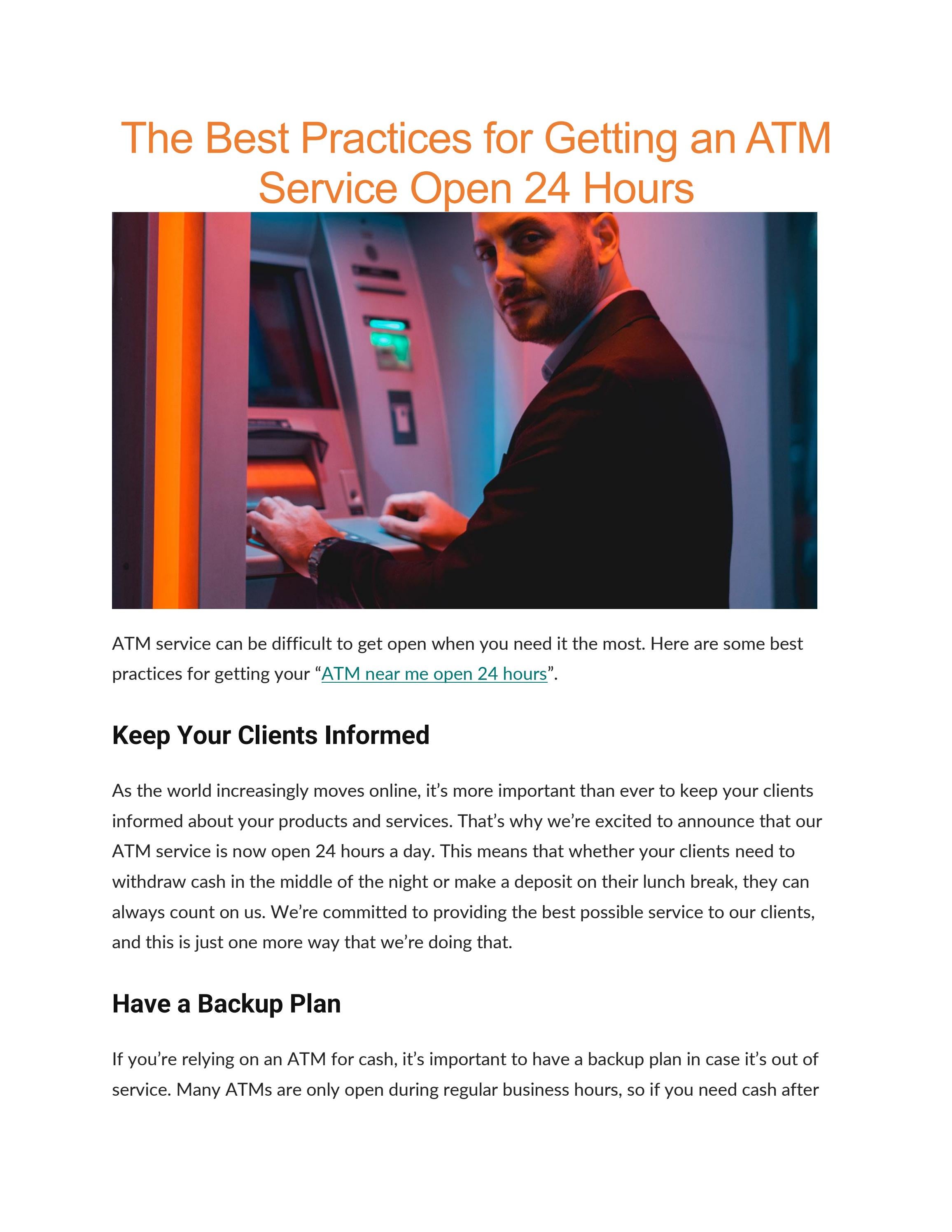 ATM Near Me Open 24 Hours By ATMAdvantage Issuu