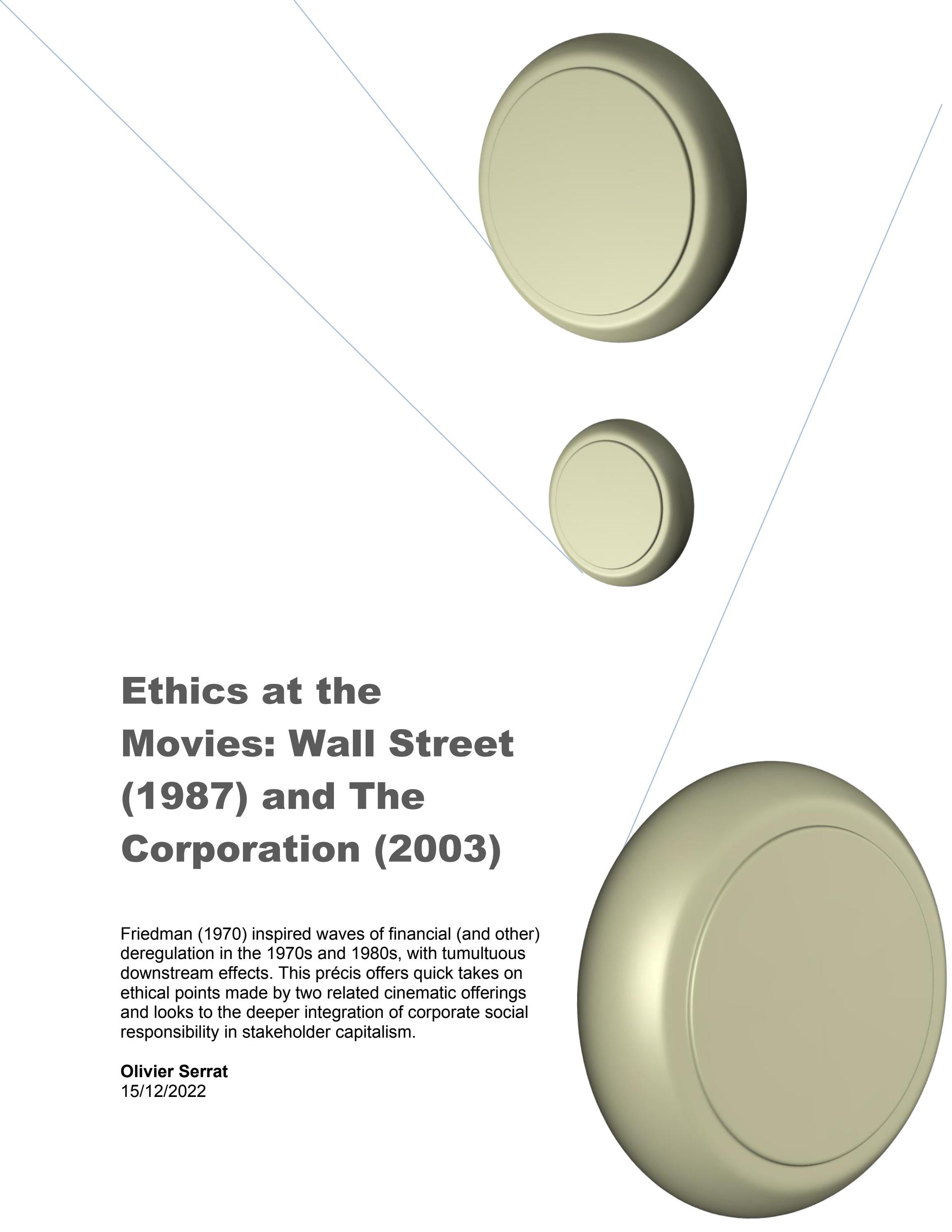 Ethics at the Movies: Wall Street (1987) and The Corporation (2003) by ...