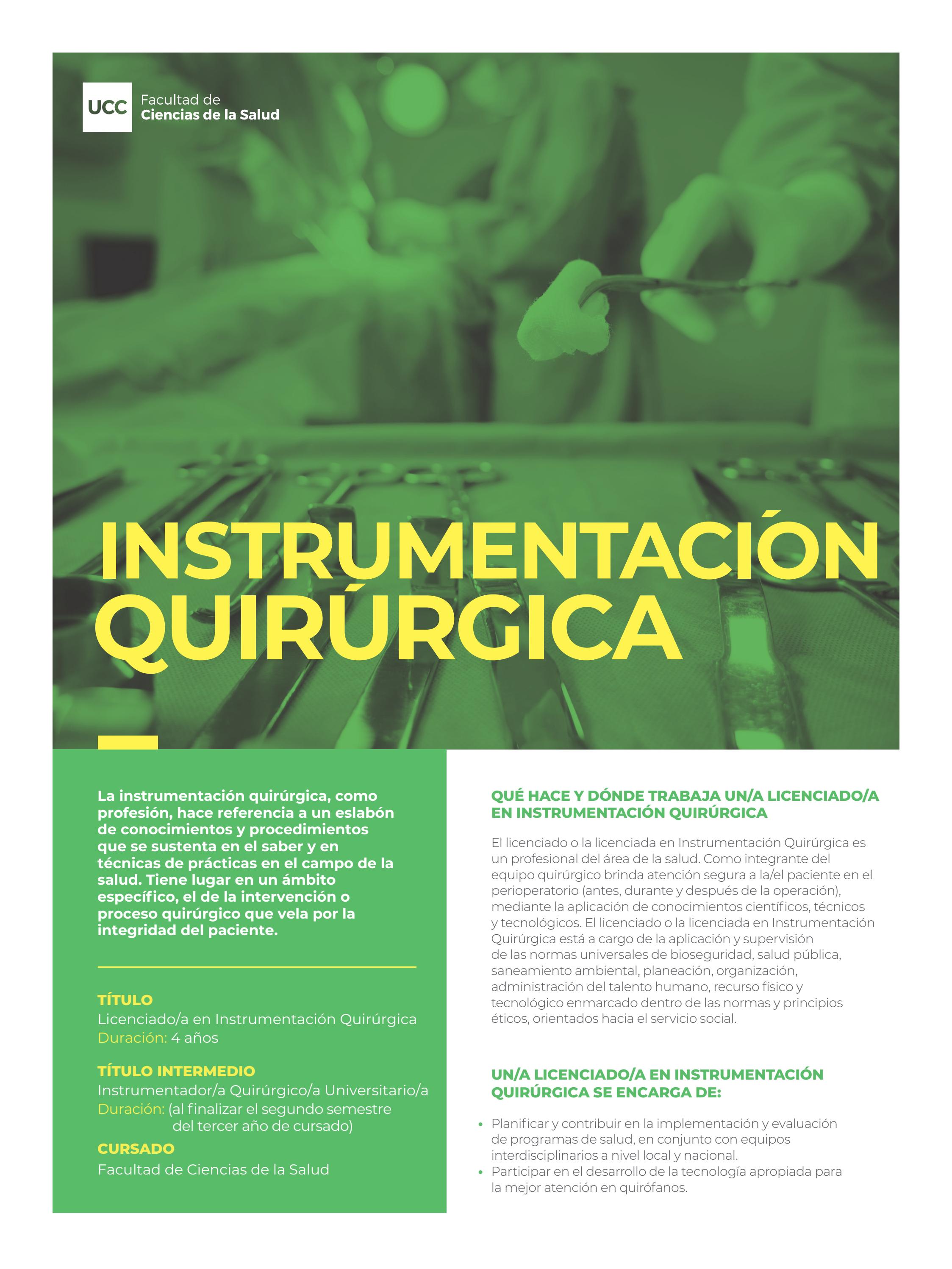 Insert de Instrumentación Quirúrgica by Universidad Católica de Córdoba - Issuu