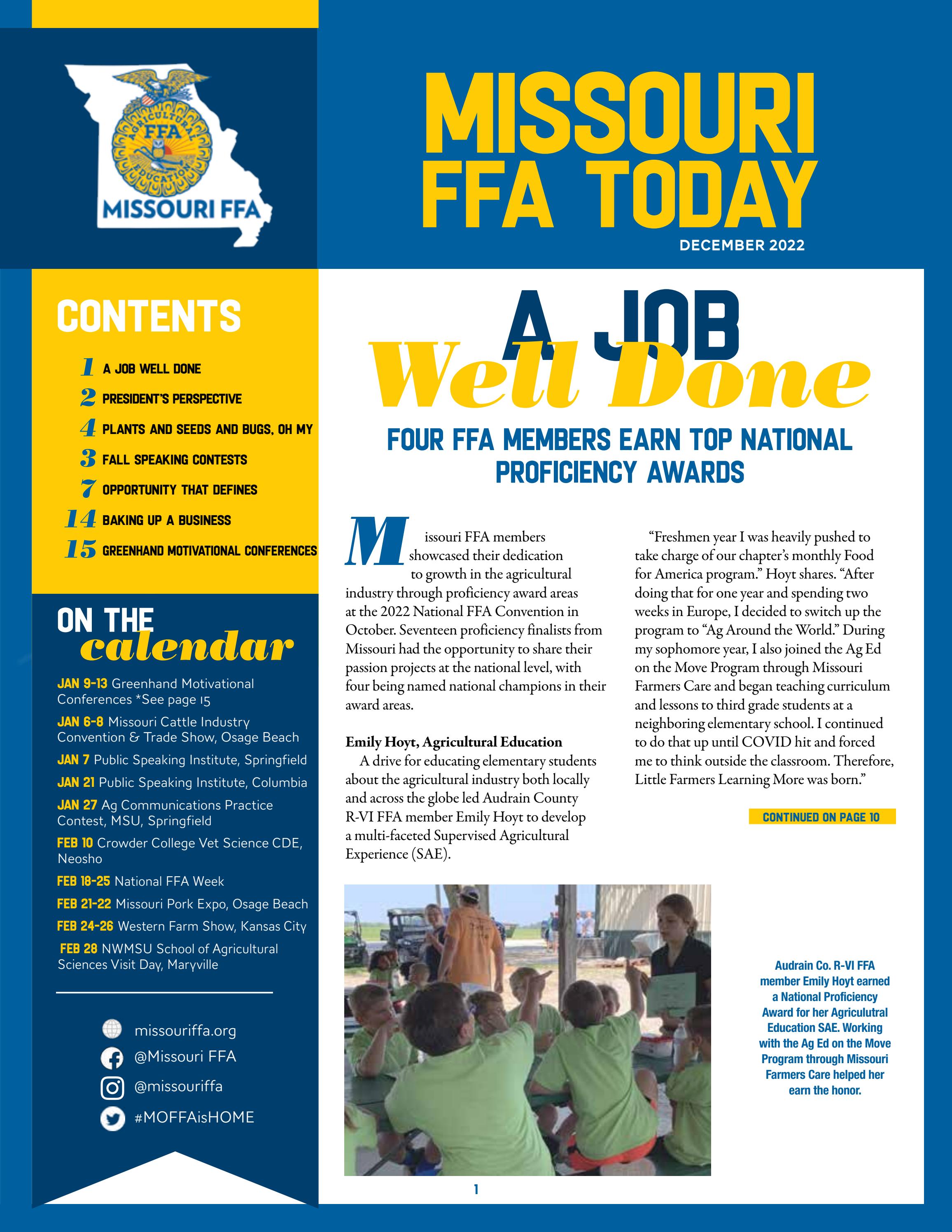 Missouri FFA Today December 2022 by Monti West Design - Issuu