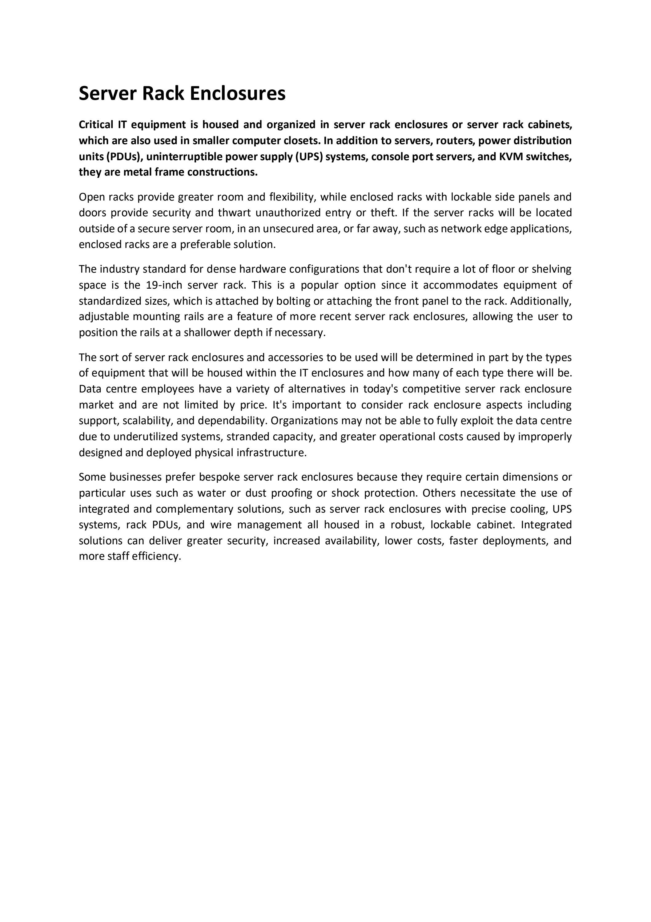 Server Rack Enclosures by Radiant Info Solutions - Issuu