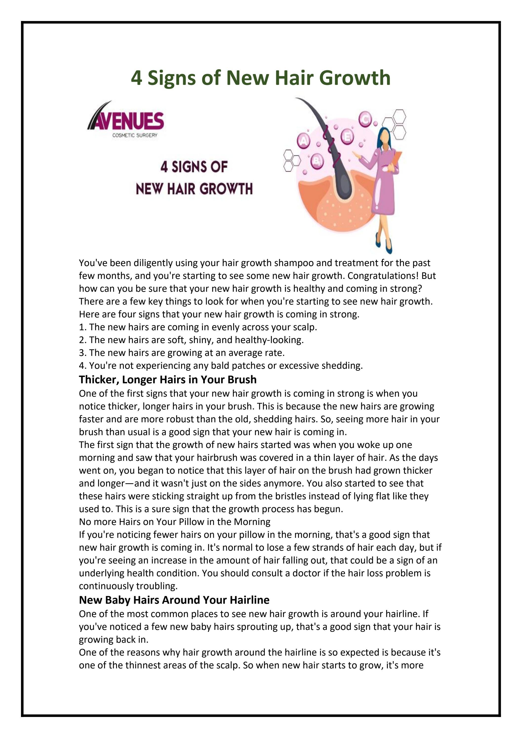 4 Signs Of New Hair Growth By Avenues Kapadia Issuu