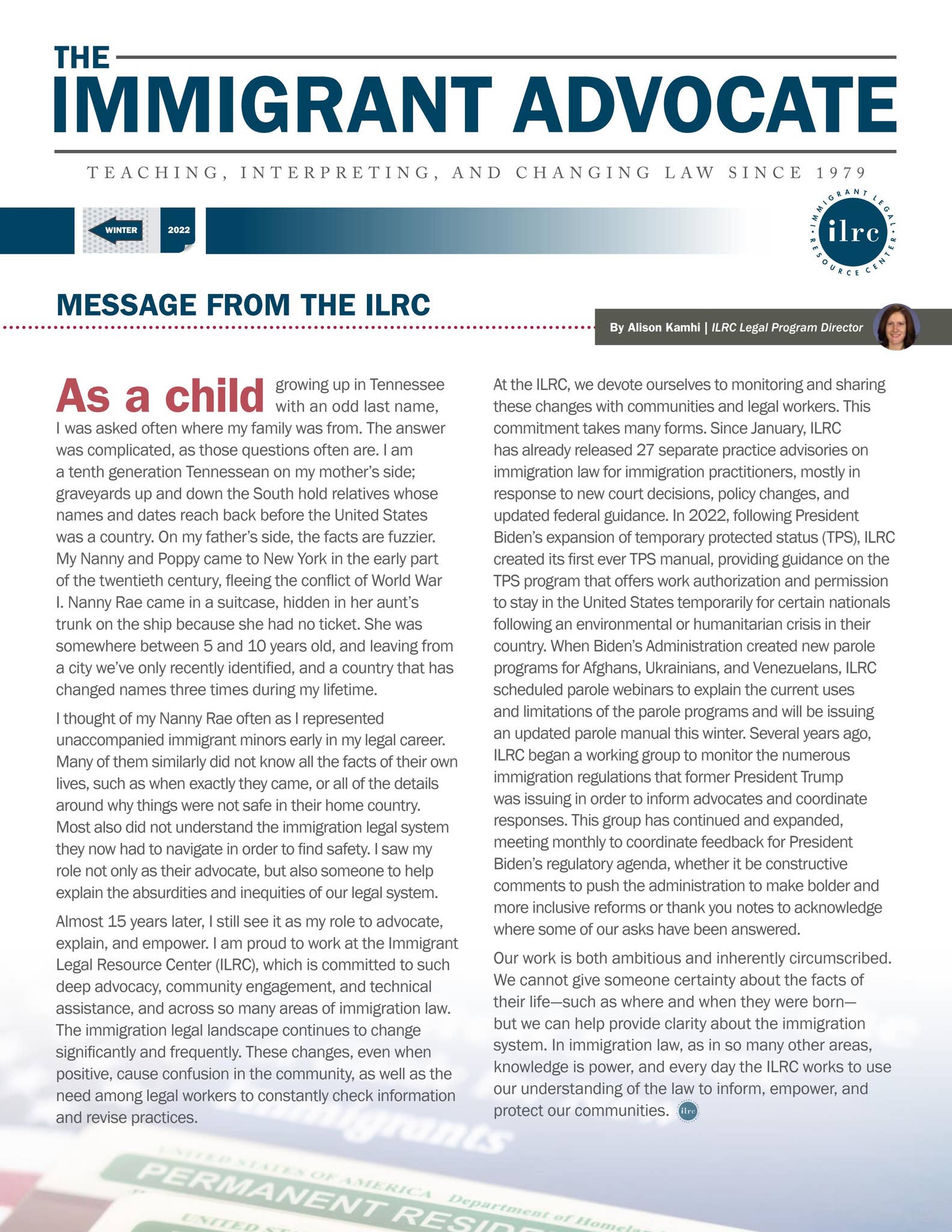 2022 Winter Newsletter by Immigrant Legal Resource Center - Issuu