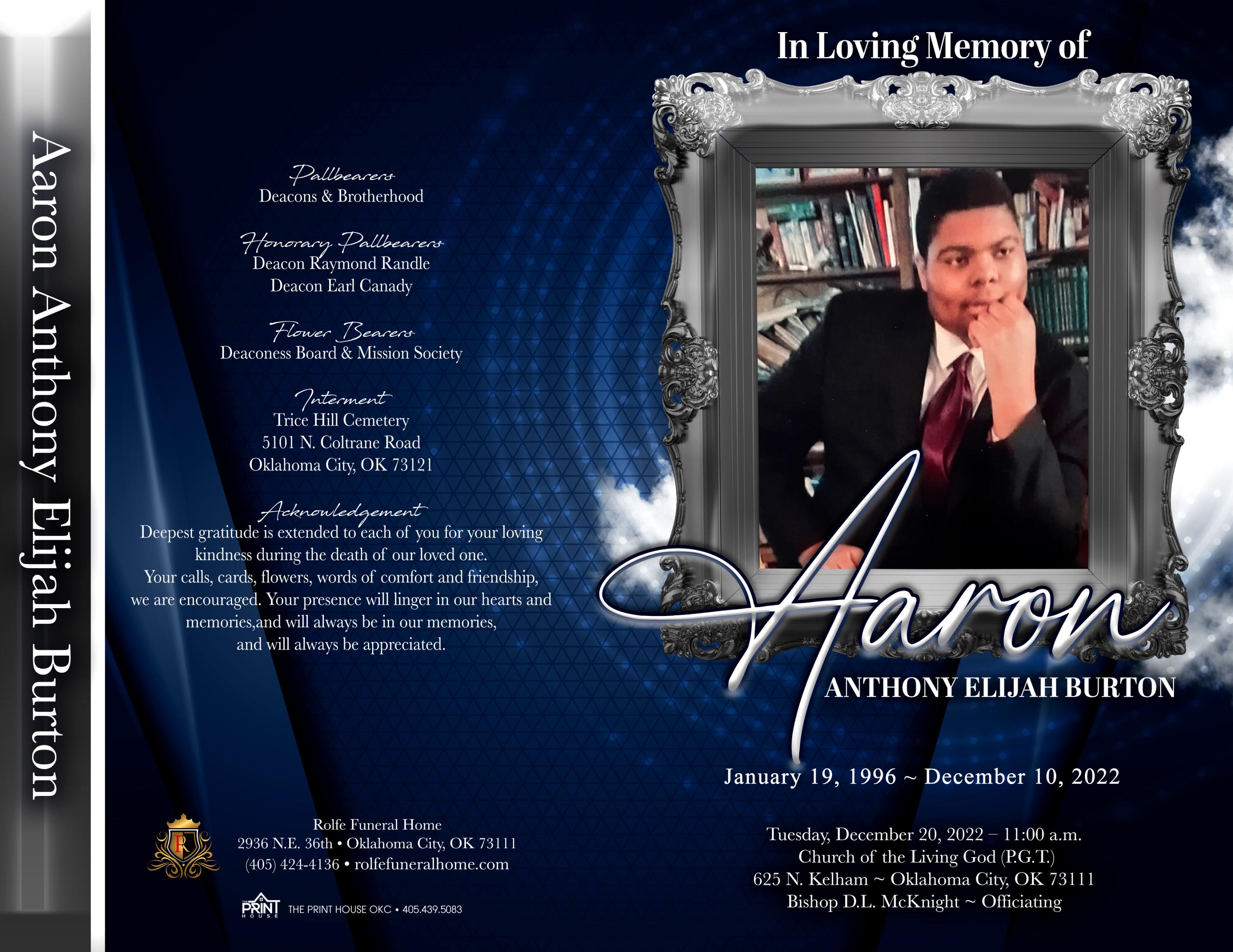 Aaron Burton Program by The Print House - Issuu