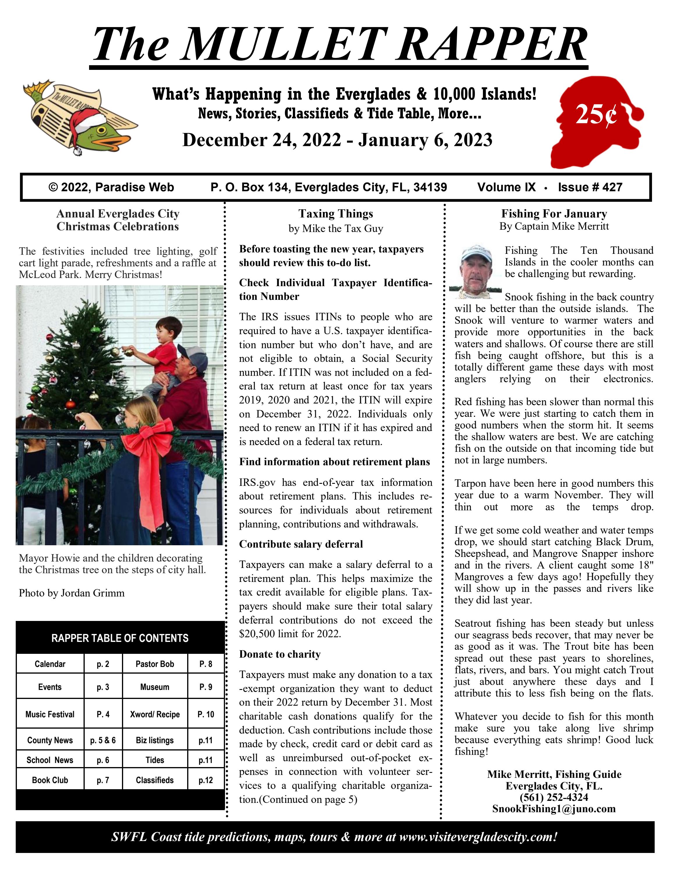 The Mullet Rapper, Dec 24,2022 Edition #427 by Paradise Web - Issuu