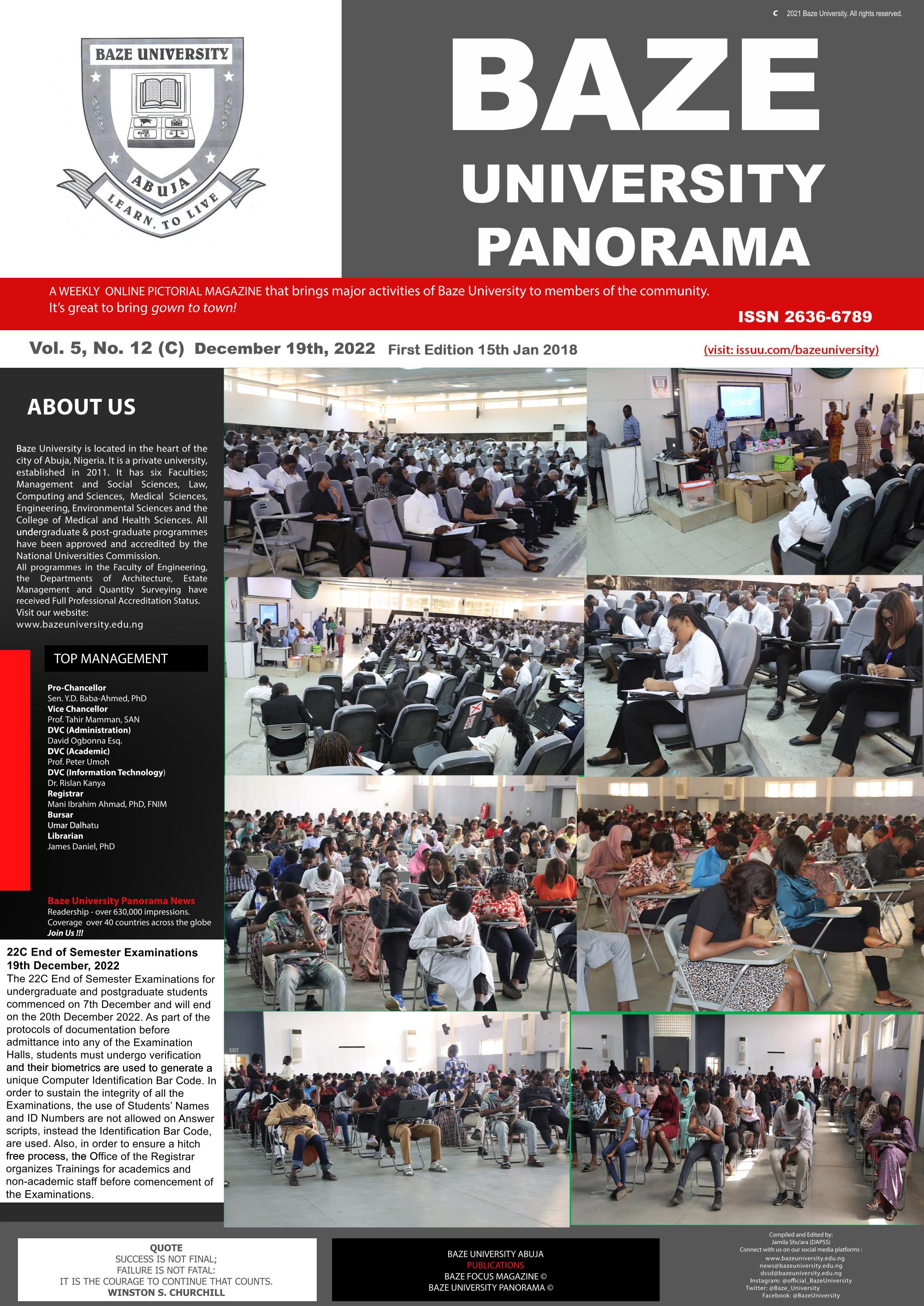 BAZE UNIVERSITY PANORAMA NEWS (19th December 2022) by Baze University ...