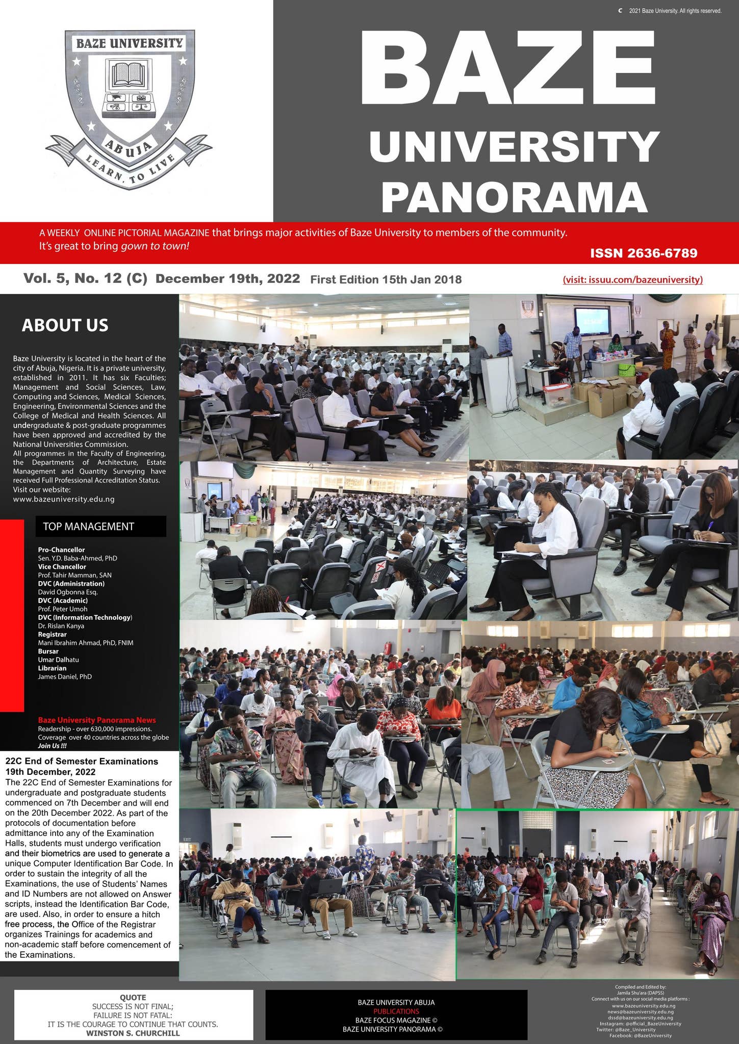 BAZE UNIVERSITY PANORAMA NEWS (19th December 2022) by Baze University ...