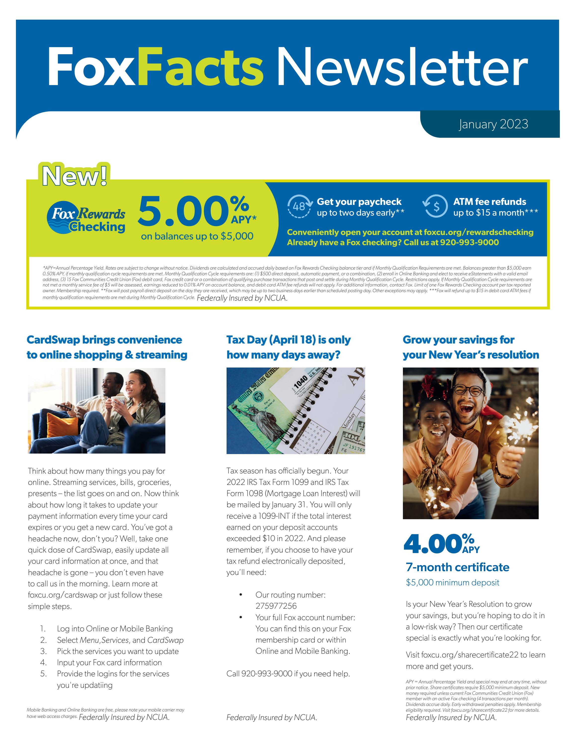 Fox Facts Newsletter - January 2023 by Fox Communities Credit Union - Issuu