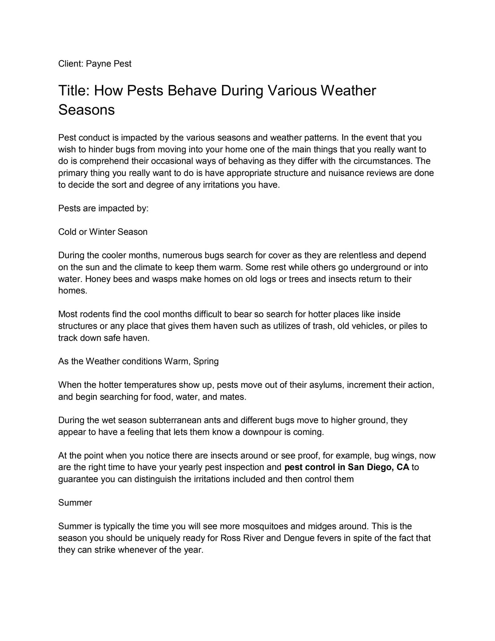 San diego Pest Inspection | Termite Control San diego by Payne pest - Issuu
