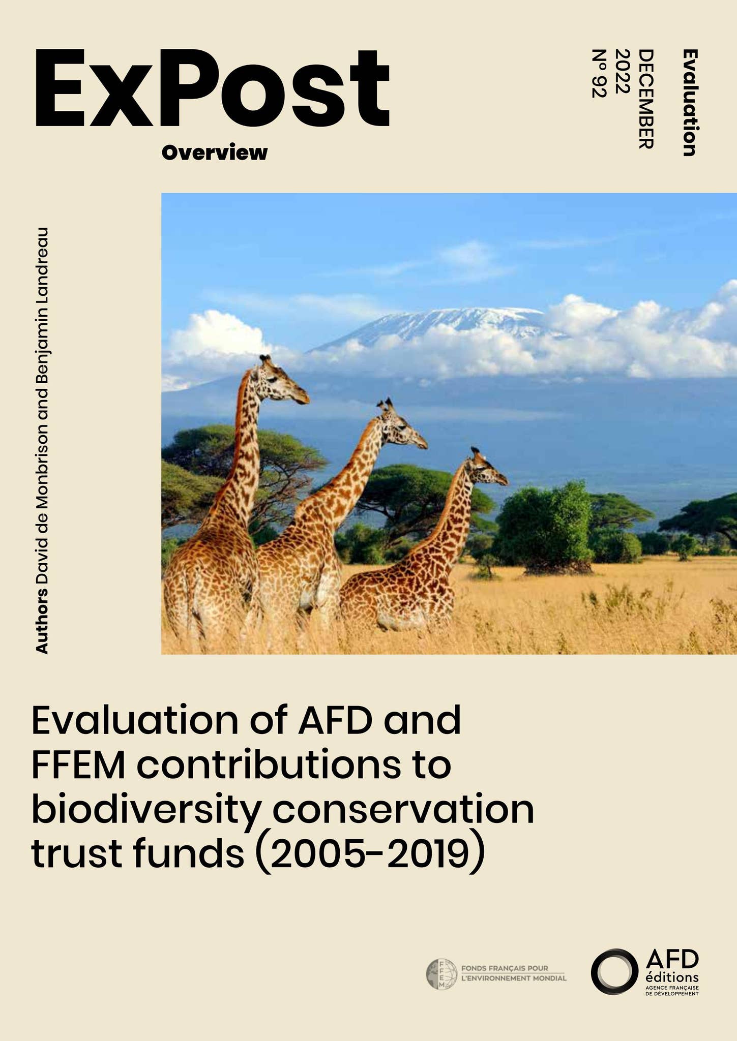 Evaluation of AFD and FFEM contributions to biodiversity conservation ...