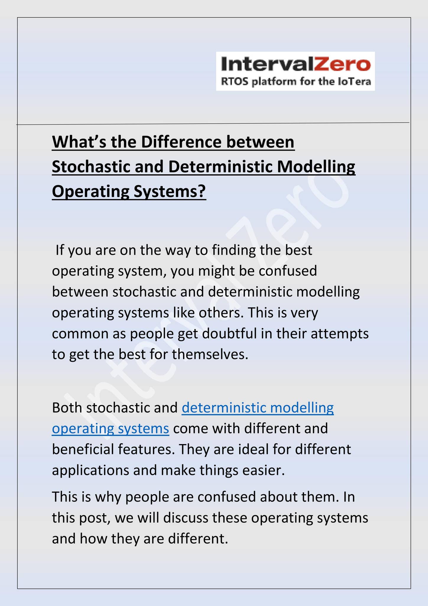 What’s the Difference between Stochastic and Deterministic Modeling ...