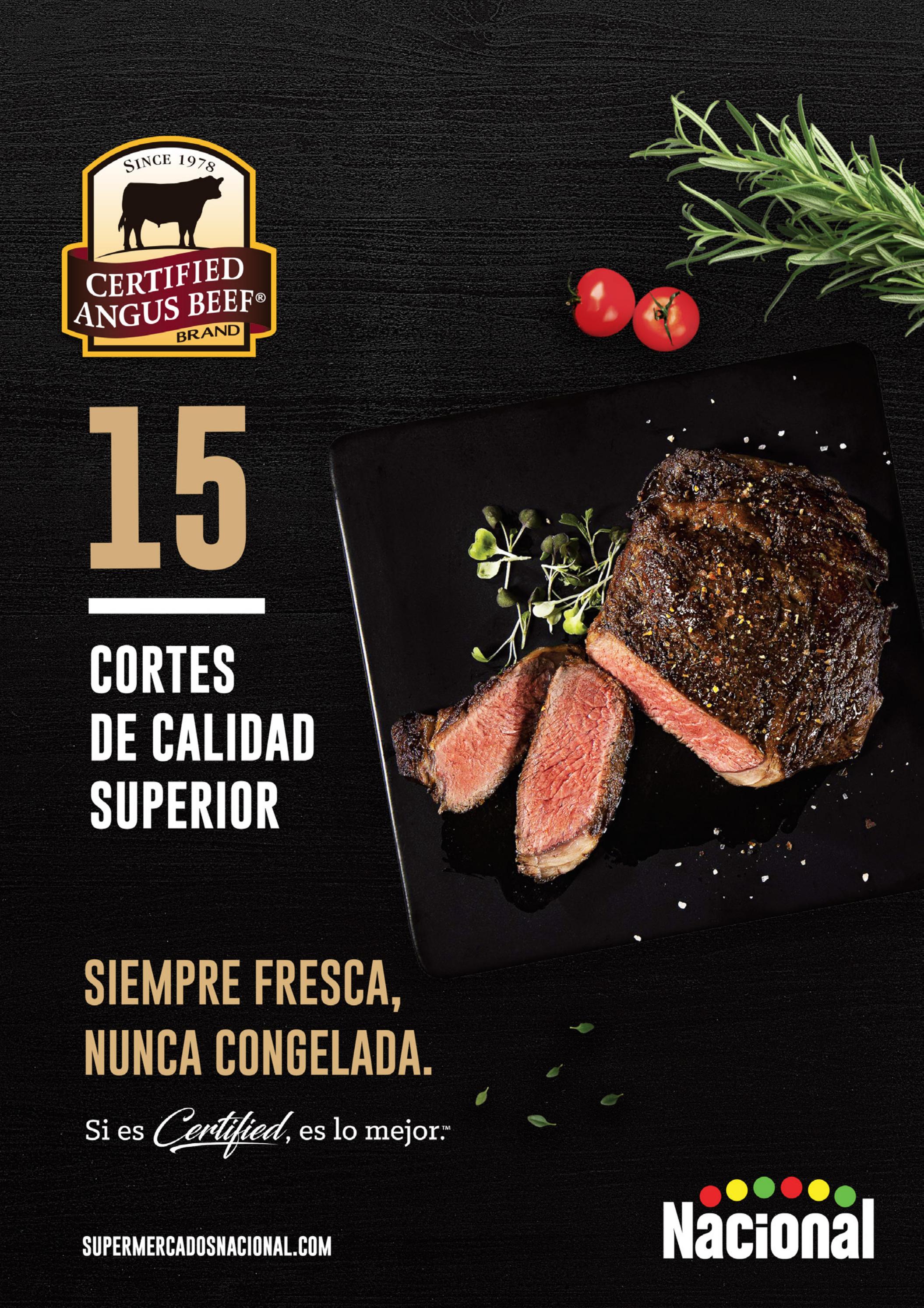 Cortes Certified Angus Beef - Supermercados Nacional by Centro Cuesta ...