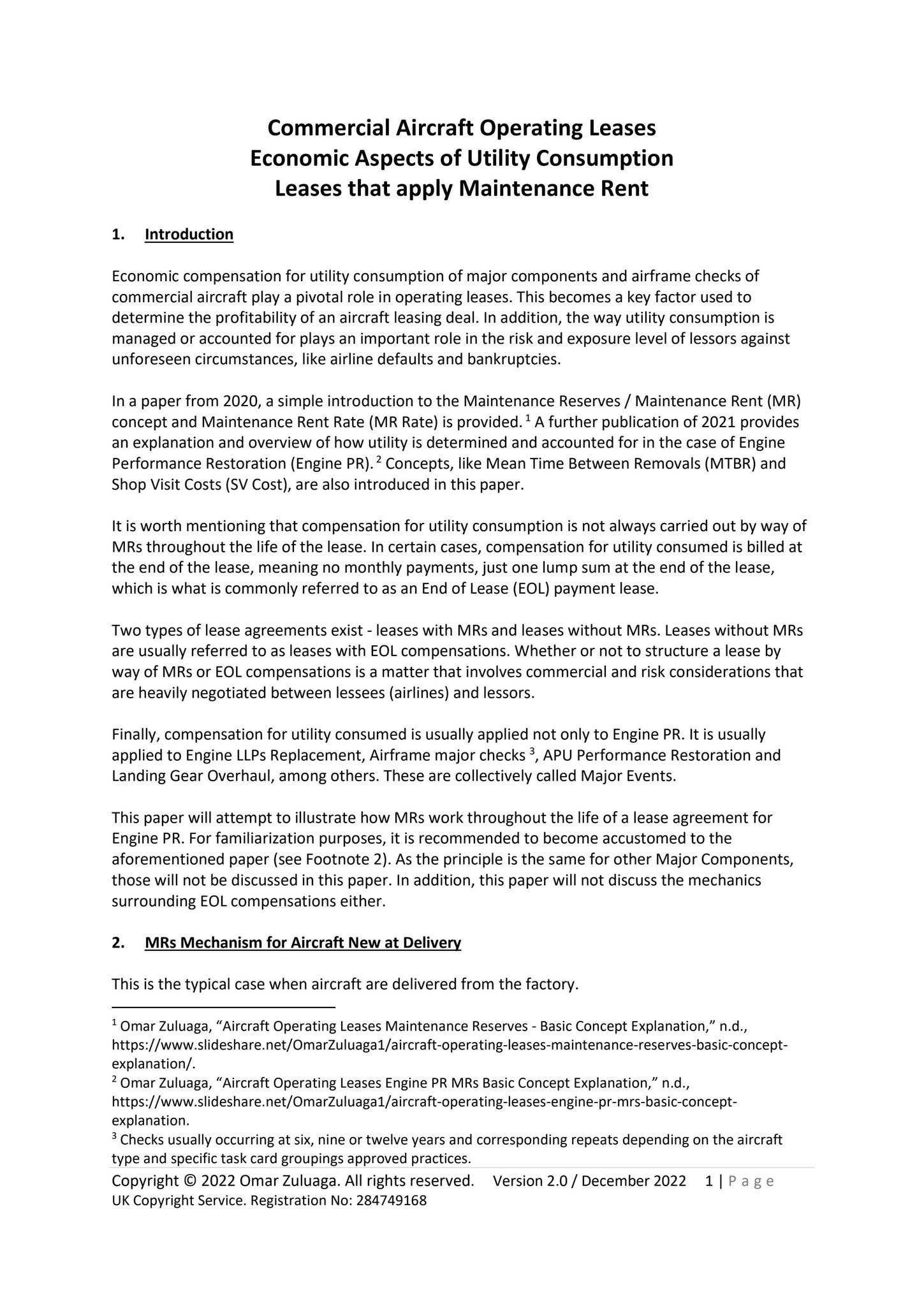 Commercial Aircraft Operating Leases-Economic Aspects of Utility ...