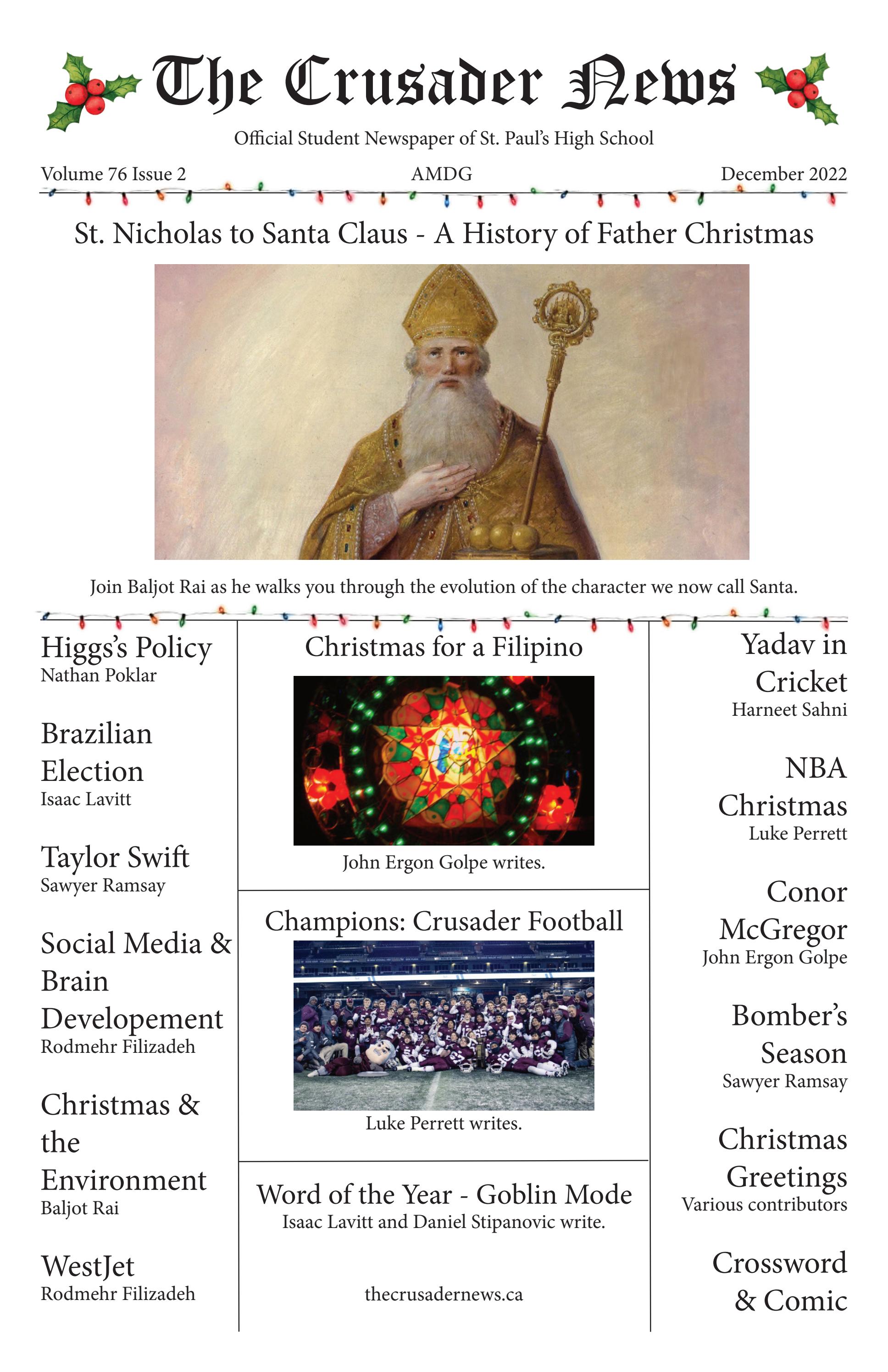 The Crusader News - Dec 2022 - Vol 76 Issue 2 by St. Paul's High School ...